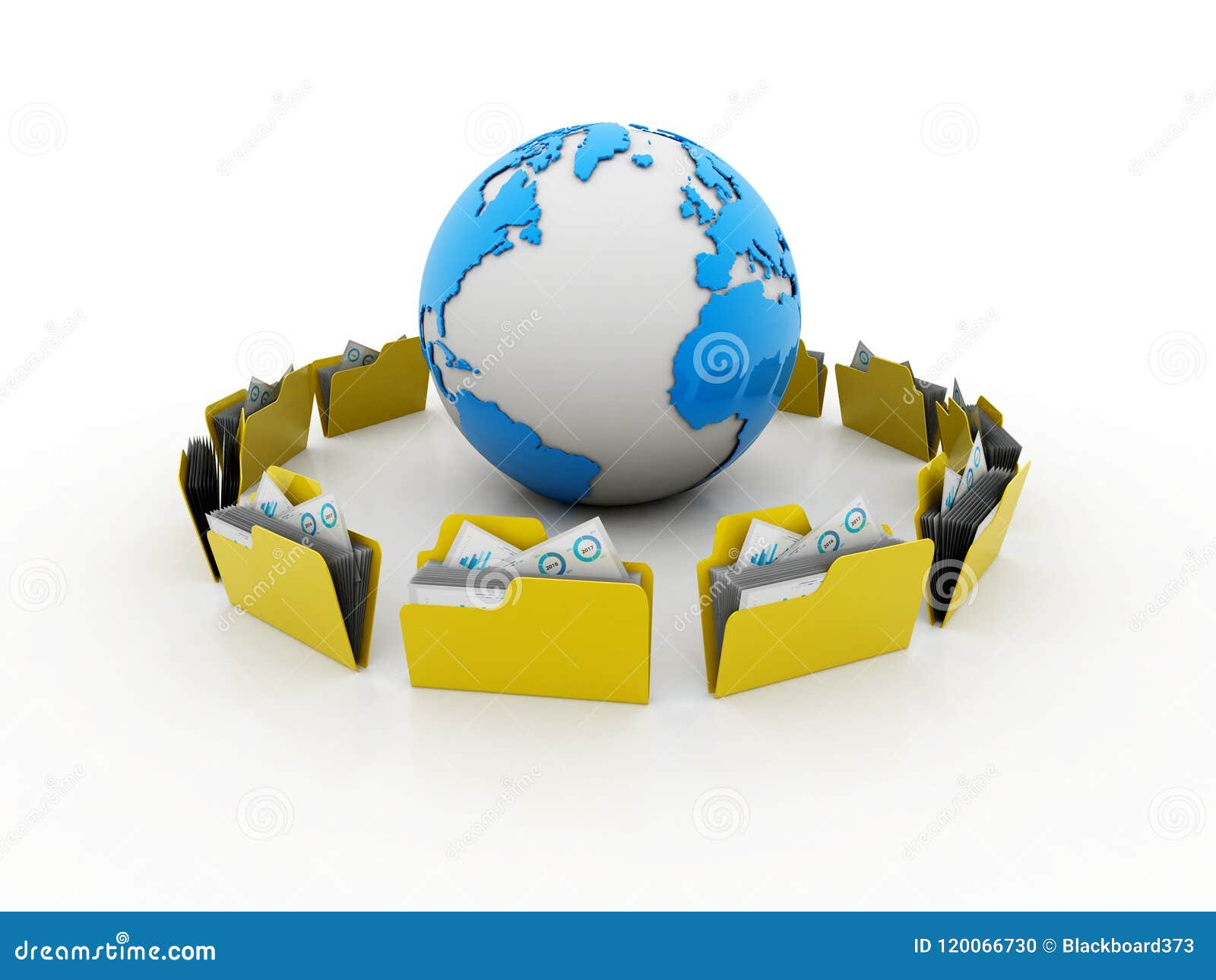 3d Illustration of Data Sharing Concept. Stock Illustration ...