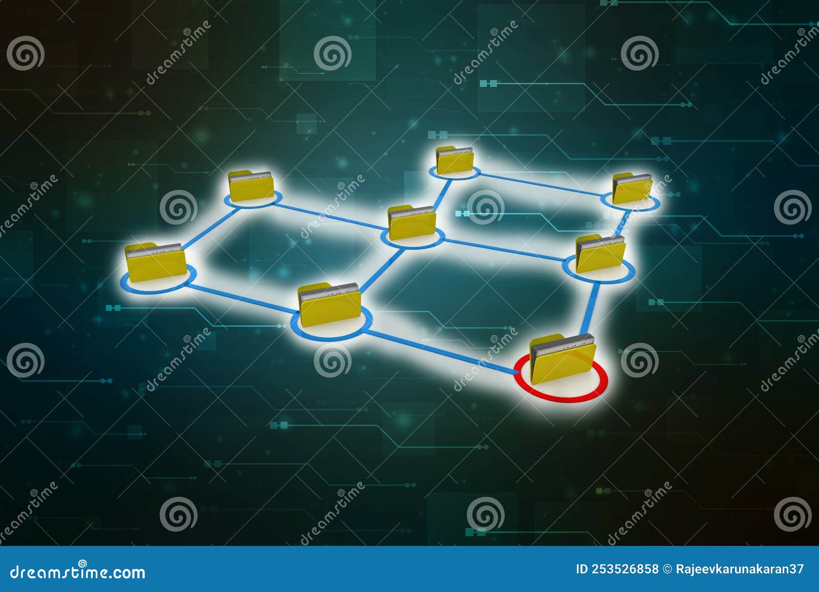 3d Illustration of Data Sharing Backgrounds Stock Illustration ...