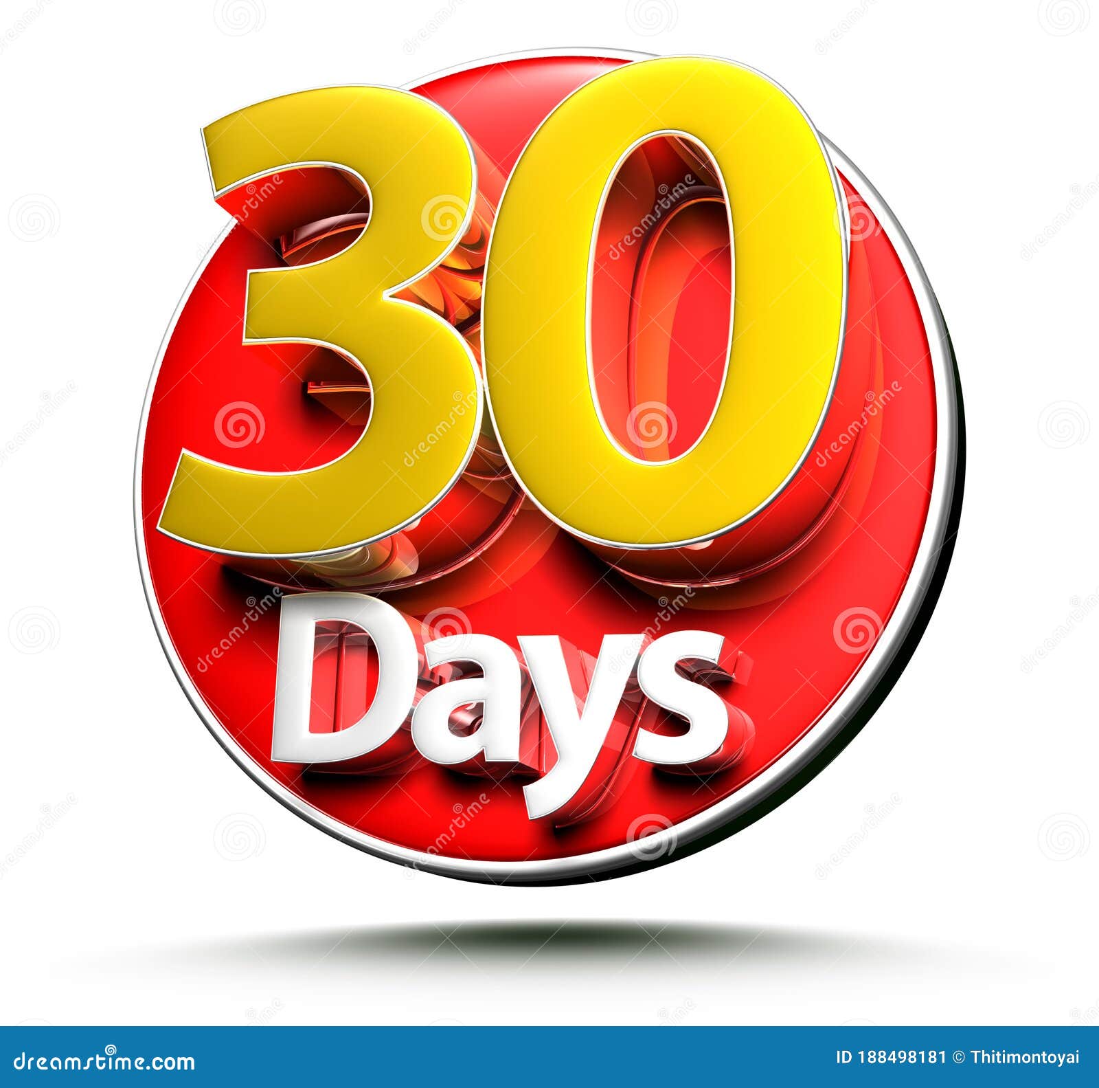 30 days 3d. stock illustration. Illustration of price - 188498181
