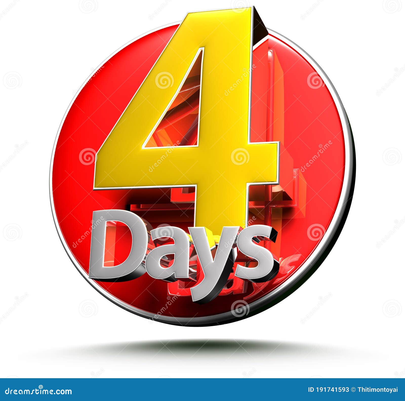 4 days 3d. stock illustration. Illustration of emblem - 191741593