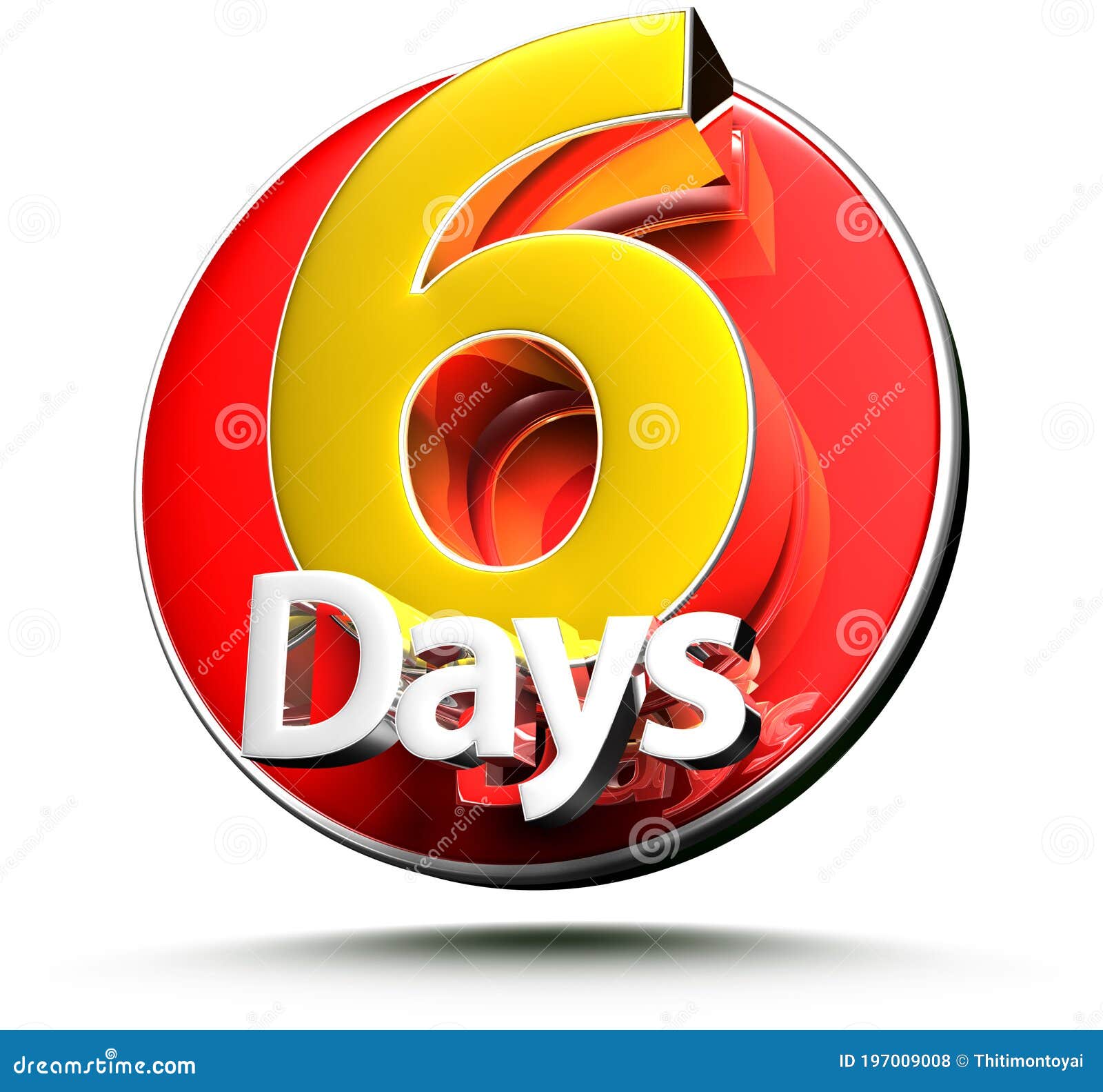 6 days 3d. stock illustration. Illustration of icon - 197009008