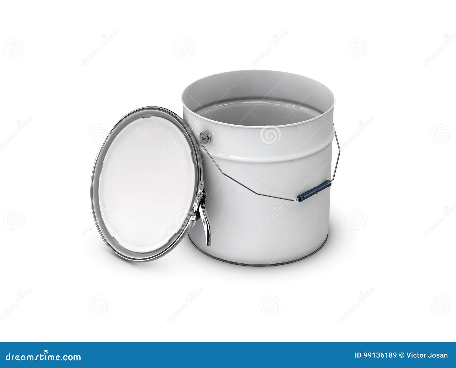 3d Illustration De Seau Vide, Blanc D'isolement Illustration Stock ...