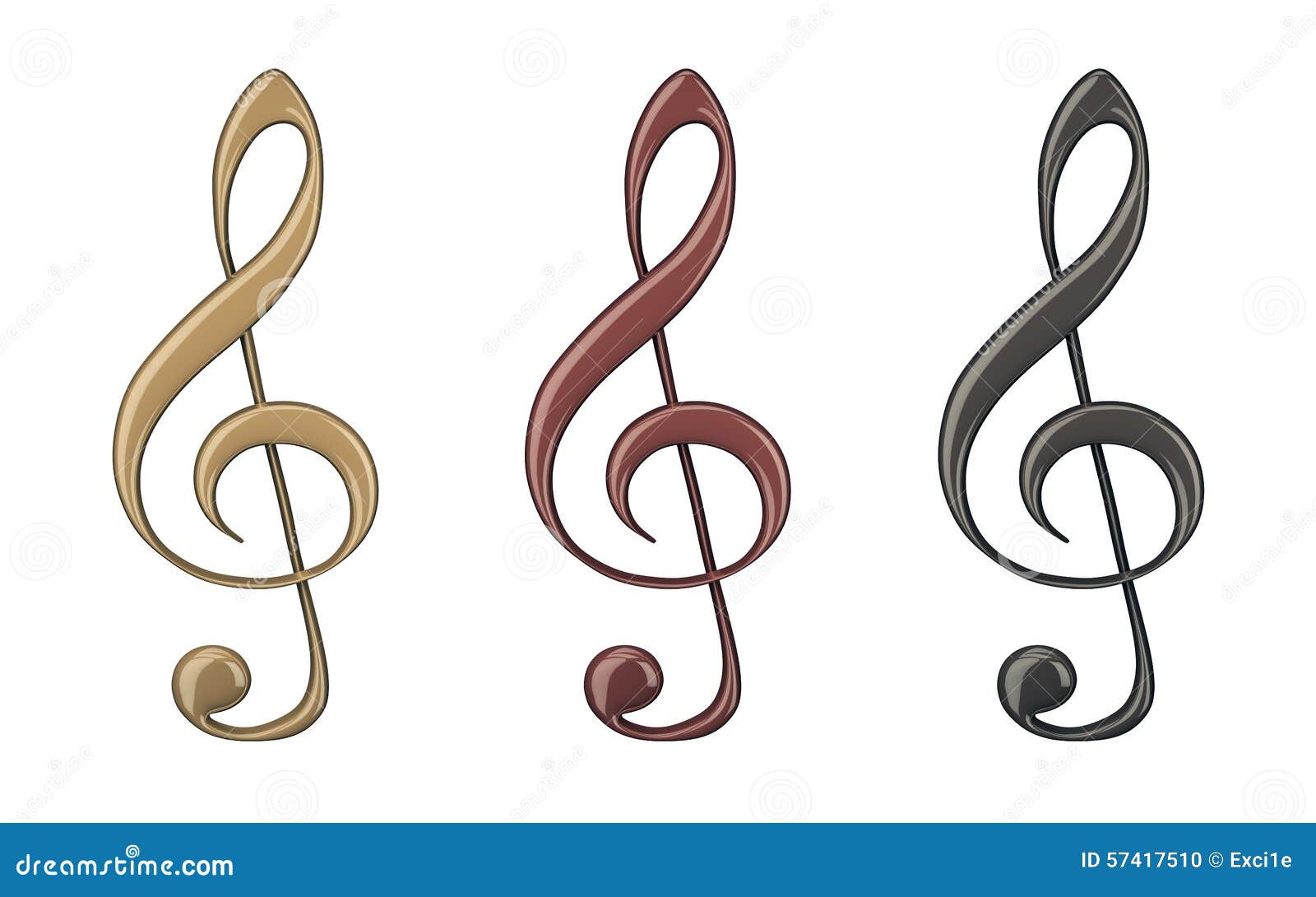 3d Illustration of Decorative Treble Clef Stock Illustration ...