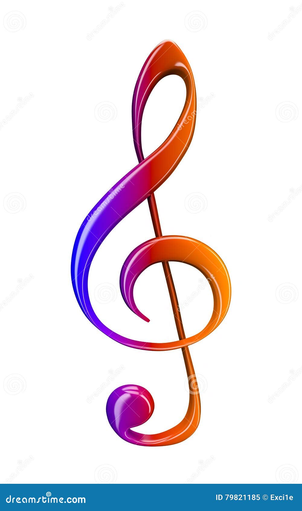 3d Illustration of Decorative Treble Clef Stock Illustration ...