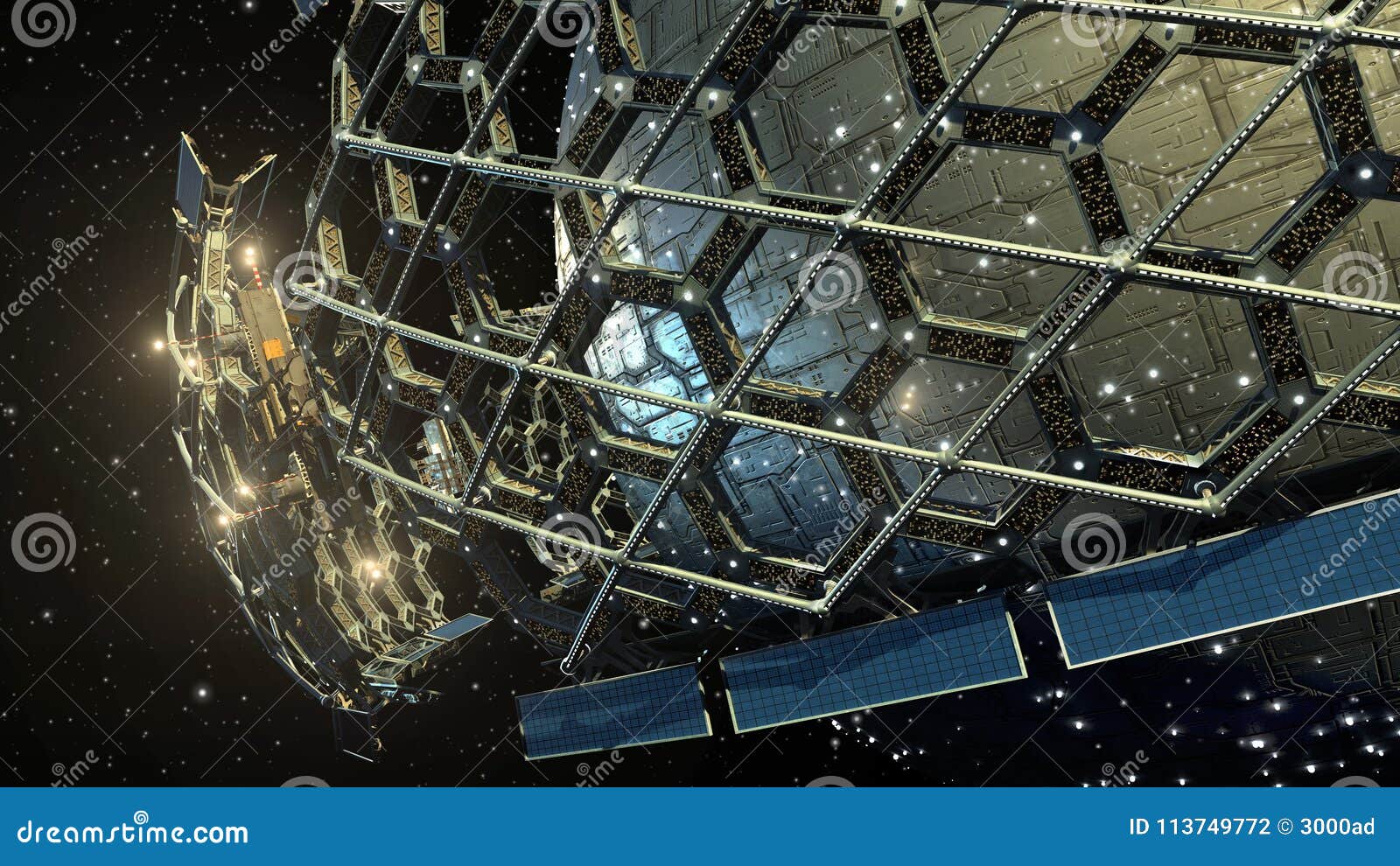Hexagonal Geodesic Dome. Isometric Illustration Cartoon Vector ...
