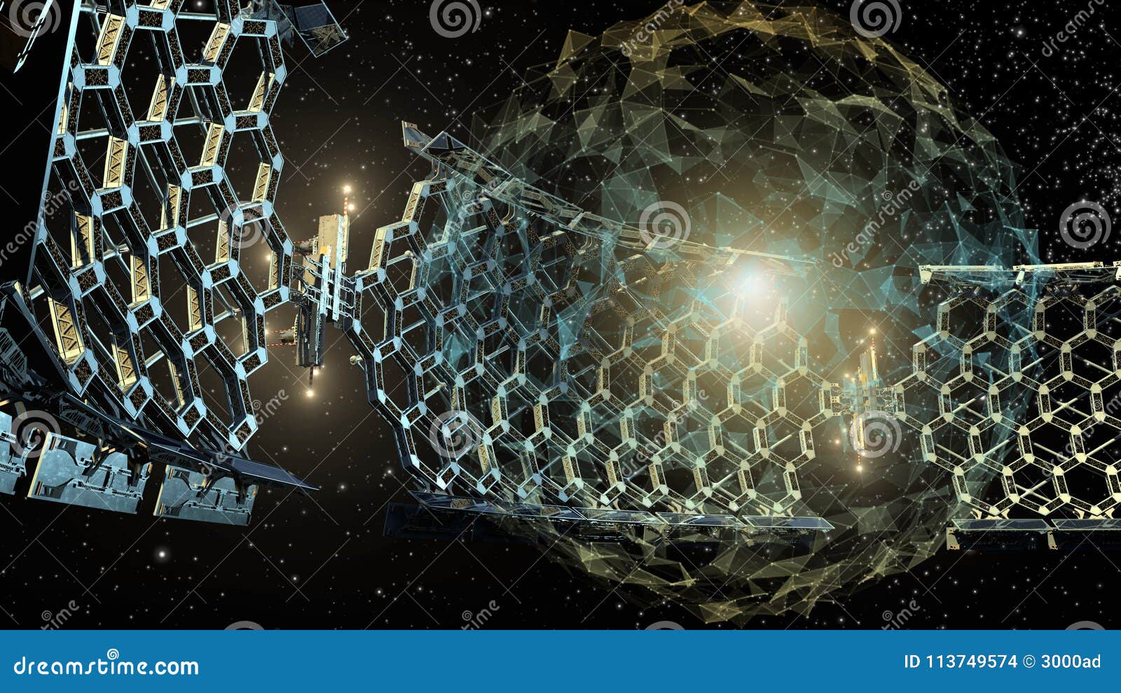 Hexagonal Geodesic Dome. Isometric Illustration Cartoon Vector ...