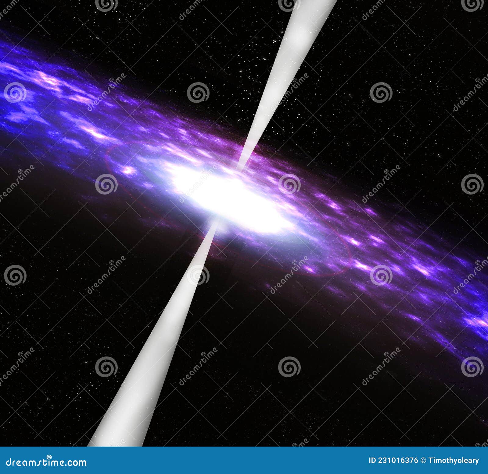3d Illustration of a Deep Space Pulsar with Bright Beams of Light Stock ...