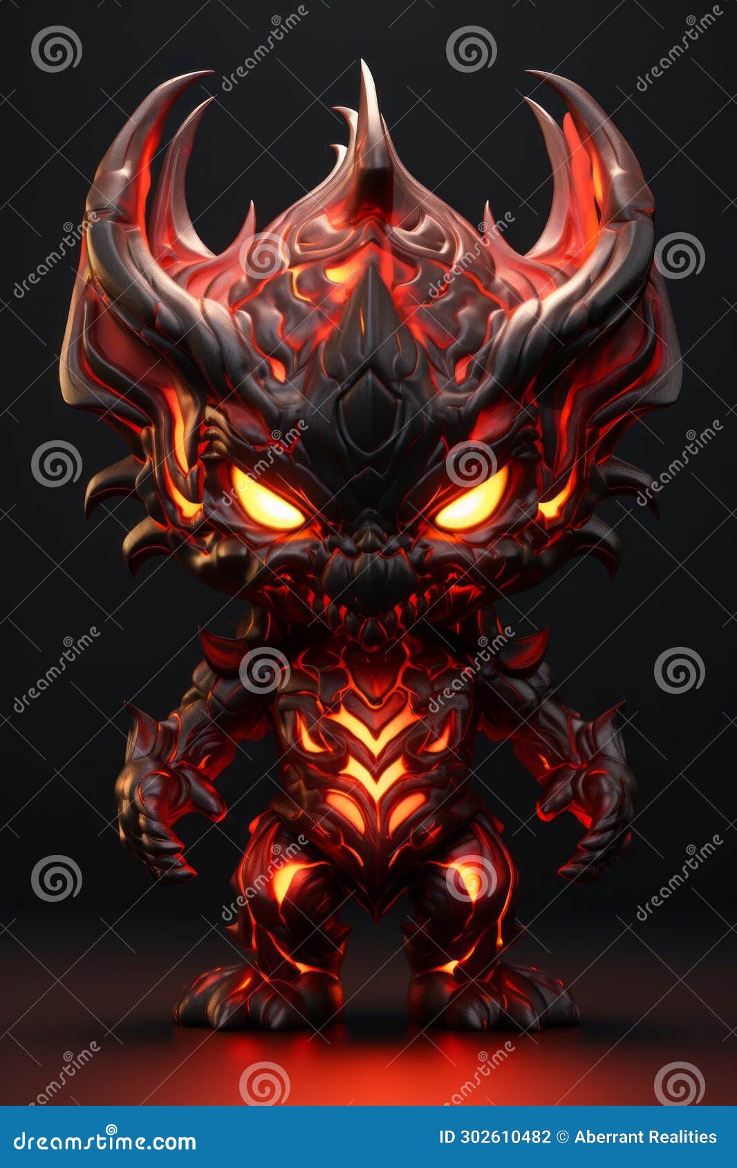 A 3d Illustration of a Demon with Glowing Red Eyes Stock Illustration ...