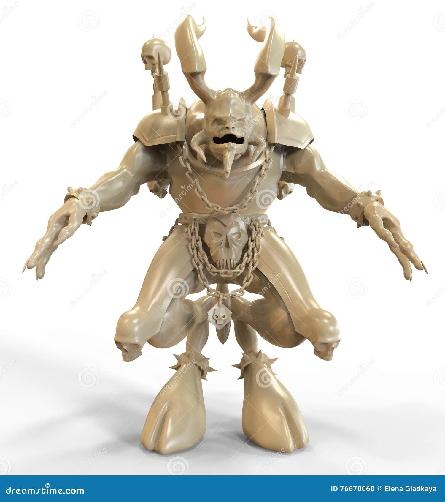 3D Illustration Demon Stone Stock Illustration - Illustration of ...