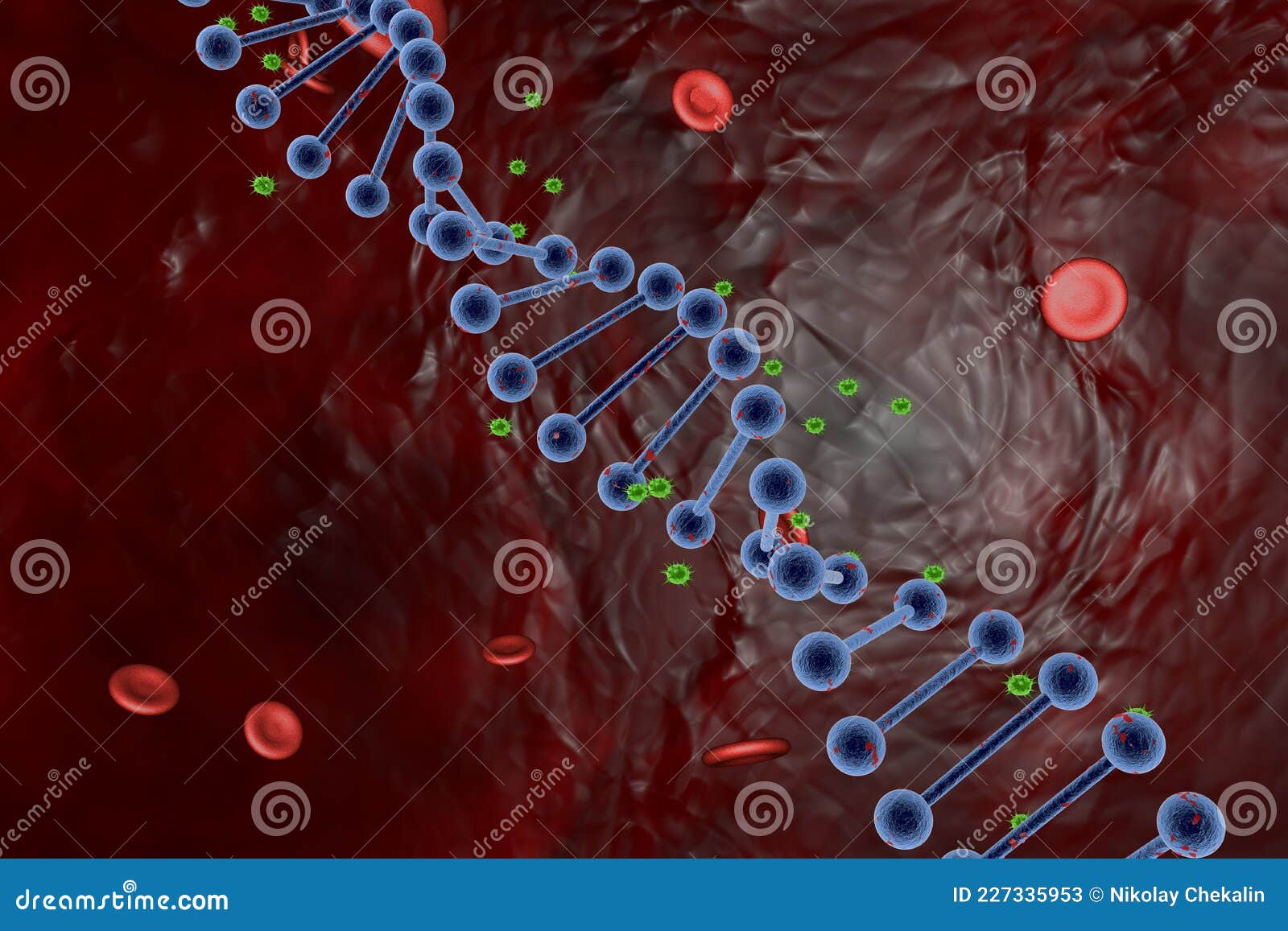 3d Illustration Depicting a DNA Infected with a Virus Stock ...