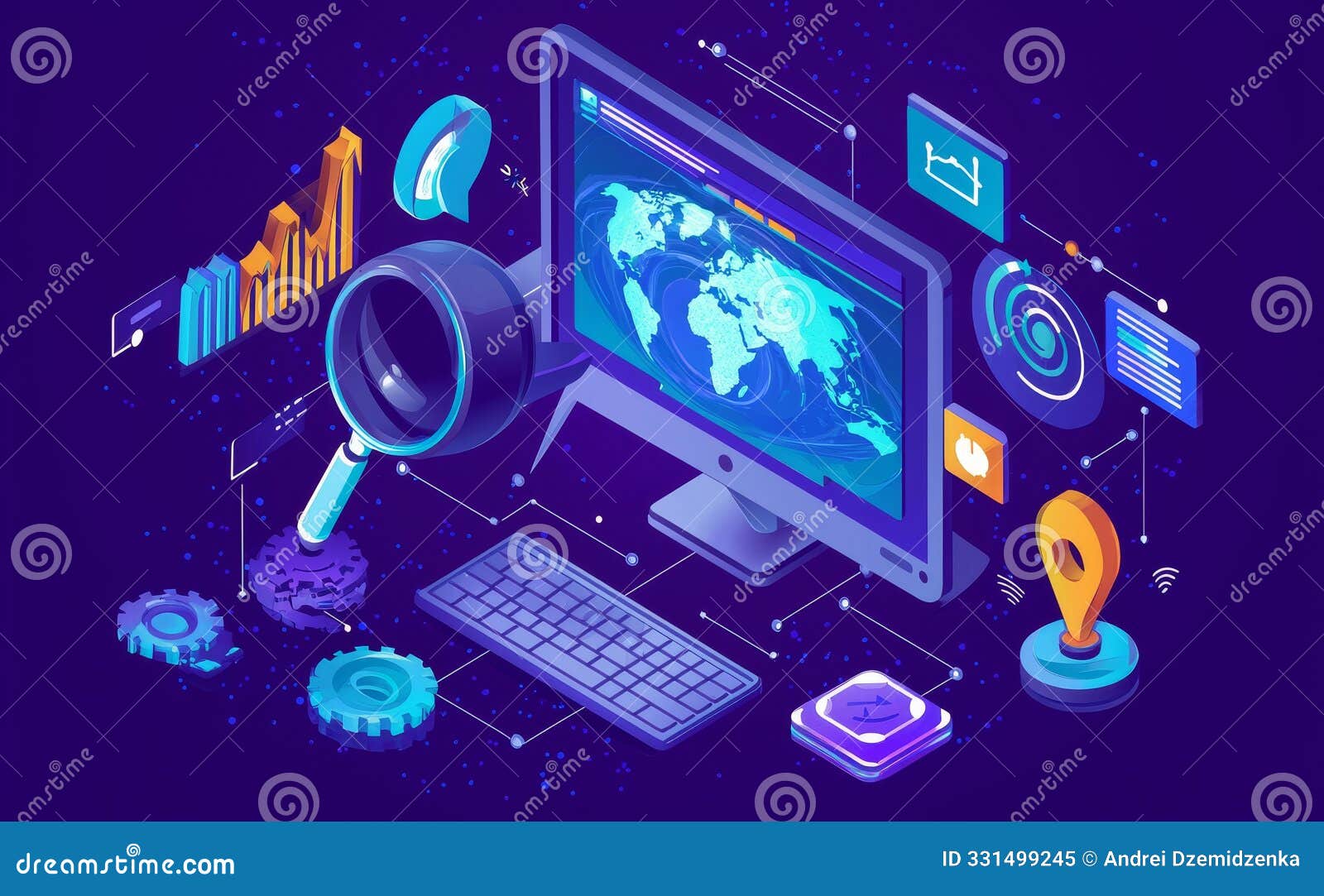 This 3D Illustration Depicts a Media Buying Platform and Programmatic ...