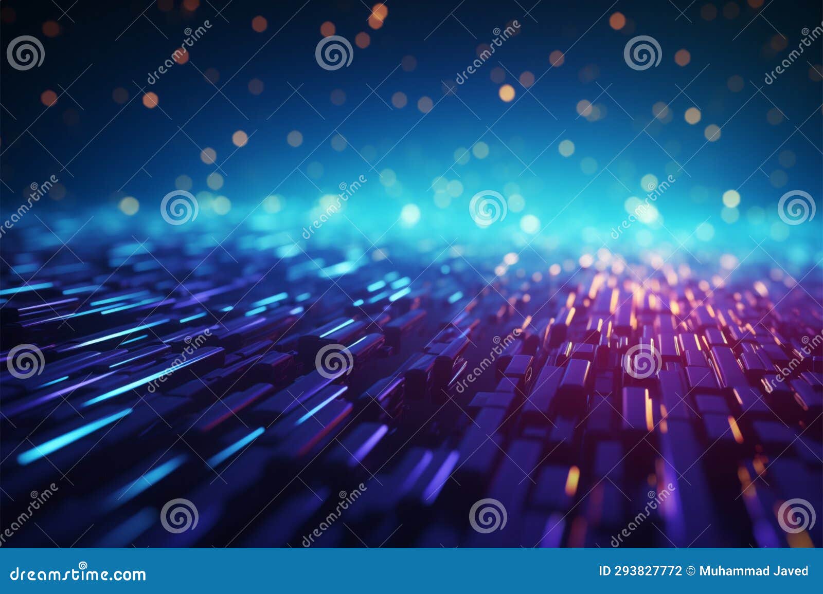 3D Illustration Depicts the Rapid Transfer of Massive Digital Data ...