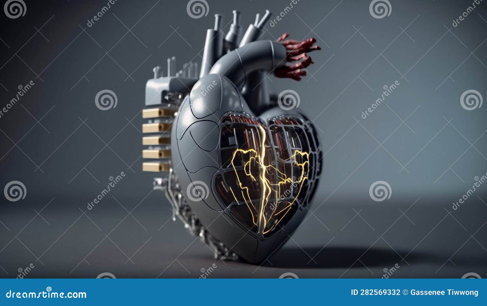 3D Illustration Design, Heart Battery Inspired by the Human Heart ...