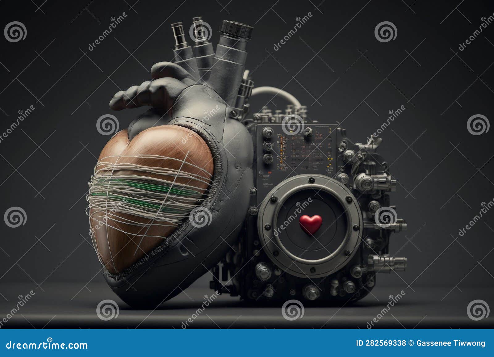 3D Illustration Design, Heart Battery Inspired by the Human Heart ...