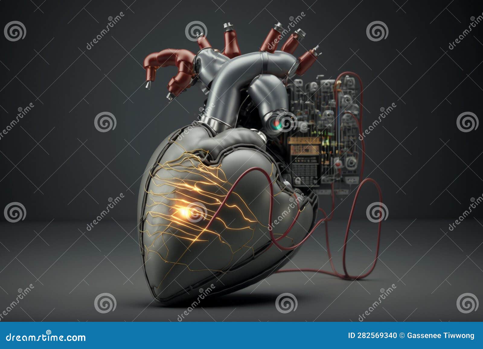 3D Illustration Design, Heart Battery Inspired by the Human Heart ...