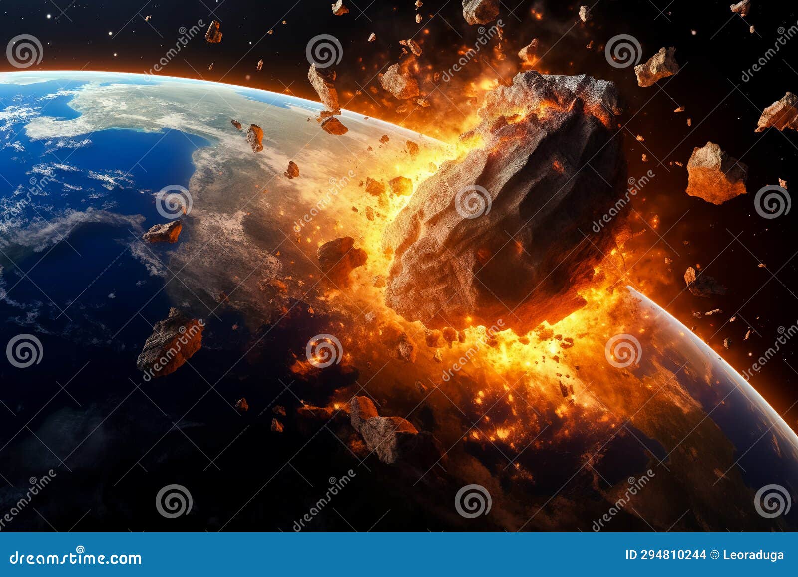 3D Illustration of Destruction of the Planet Earth Stock Illustration ...