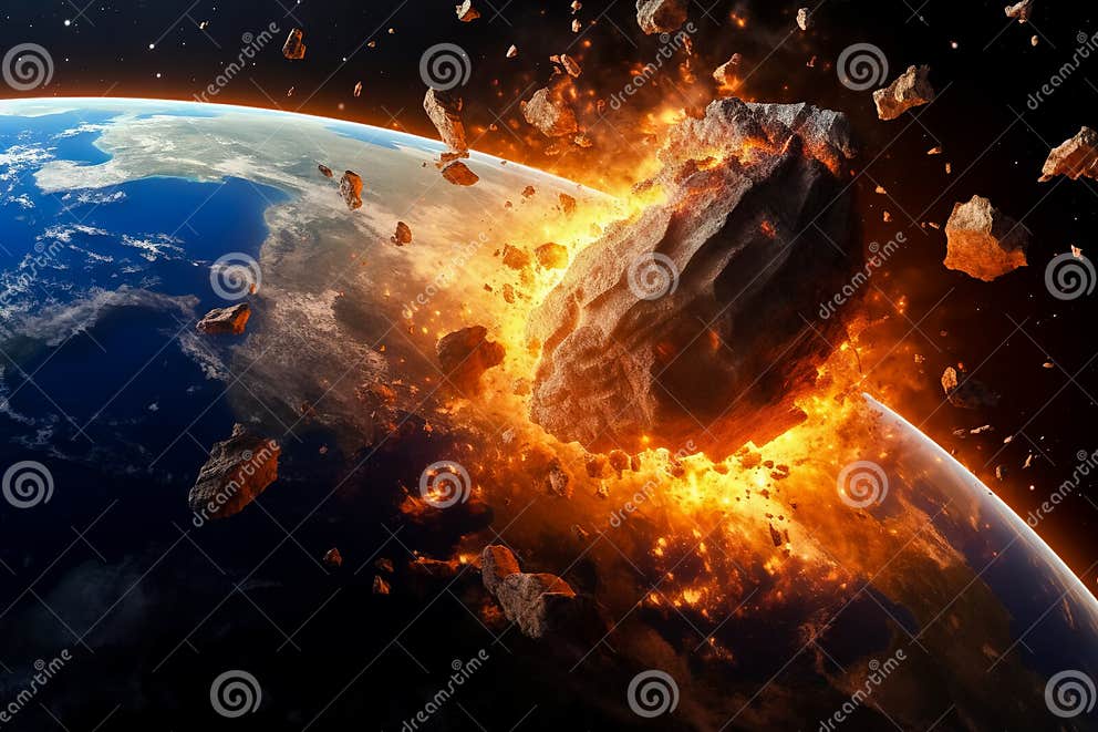 3D Illustration of Destruction of the Planet Earth Stock Illustration ...