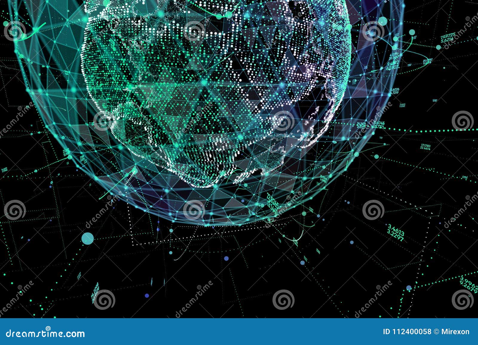 3d Illustration of Detailed Virtual Planet Earth. Technological Digital ...