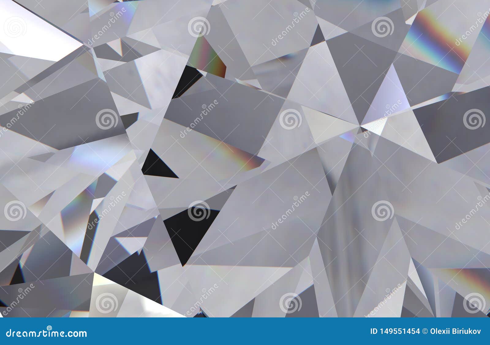 3D Illustration Diamond Realistic Crystal Texture Zoom Stock ...