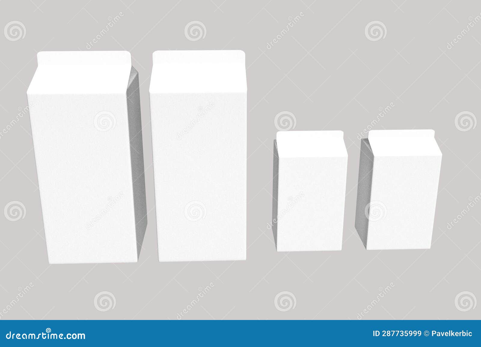 3D Illustration: Different Sized Tetra Packs - Three Dimensional Stock ...