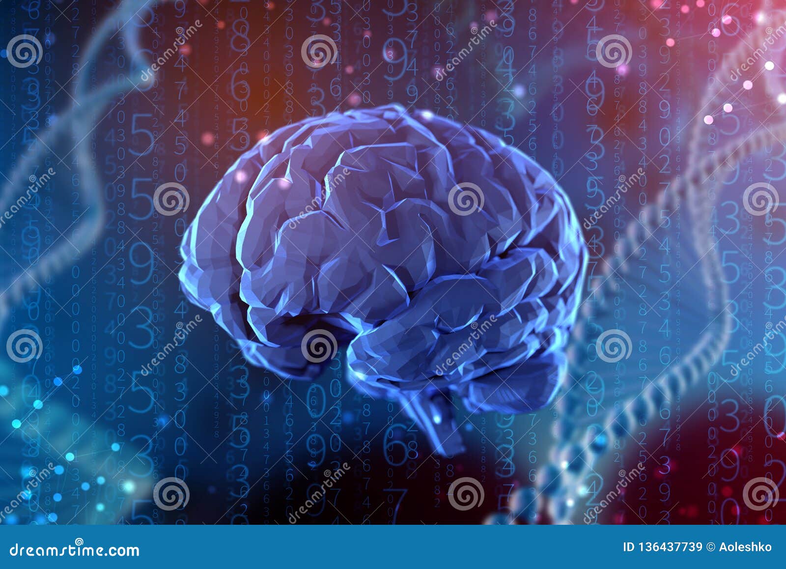 3d Illustration Digital Brain. Artificial Intelligence and the ...