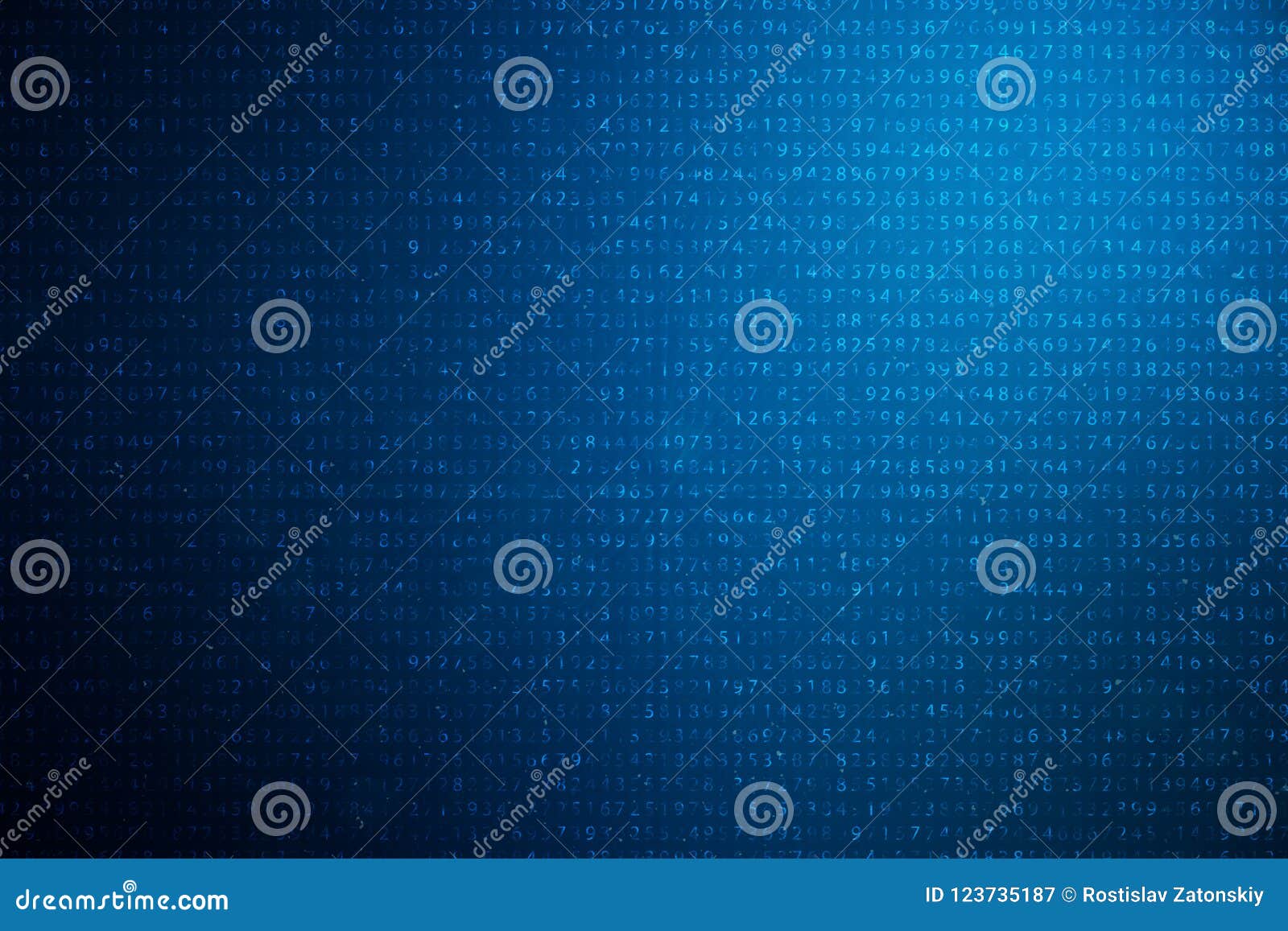 3D Illustration Digital Code on Blue Background. Concept Code ...