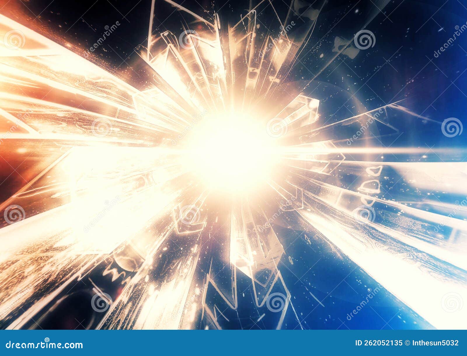 3d Illustration of Light Arrows Flying in the Dark Stock Illustration ...