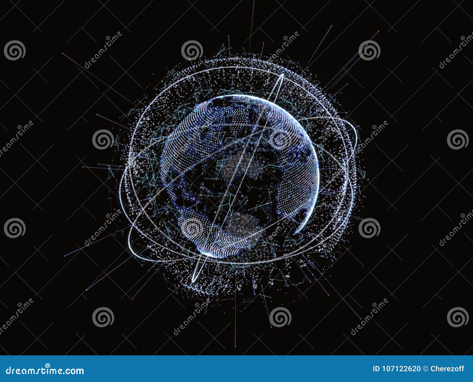 3d Illustration of Digital Virtual Planet Earth Stock Illustration ...