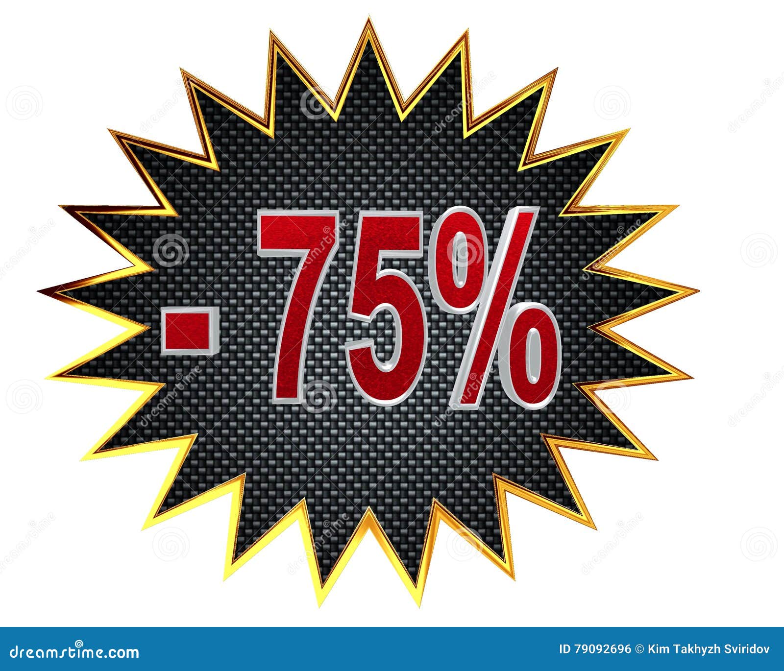 3d Illustration. Discount 75 Percent Sign Stock Illustration ...
