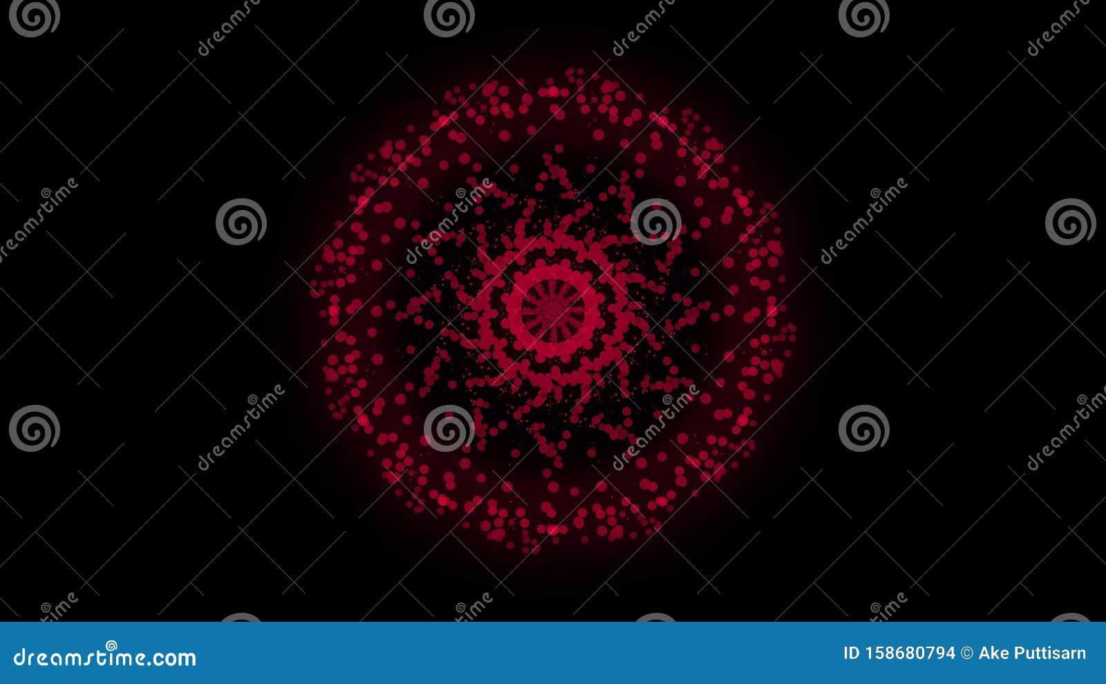 3d Illustration, the Dispersion from the Center of the Red Circular ...