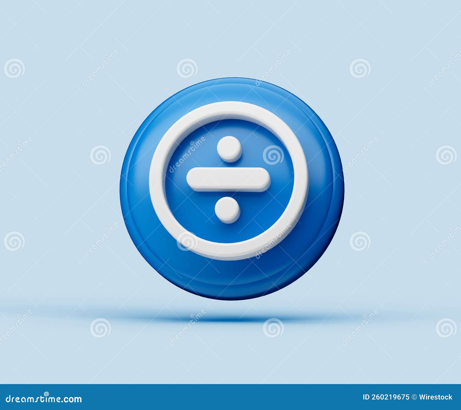 3D Illustration of Division Icon on Blue Background with Shadow Stock ...