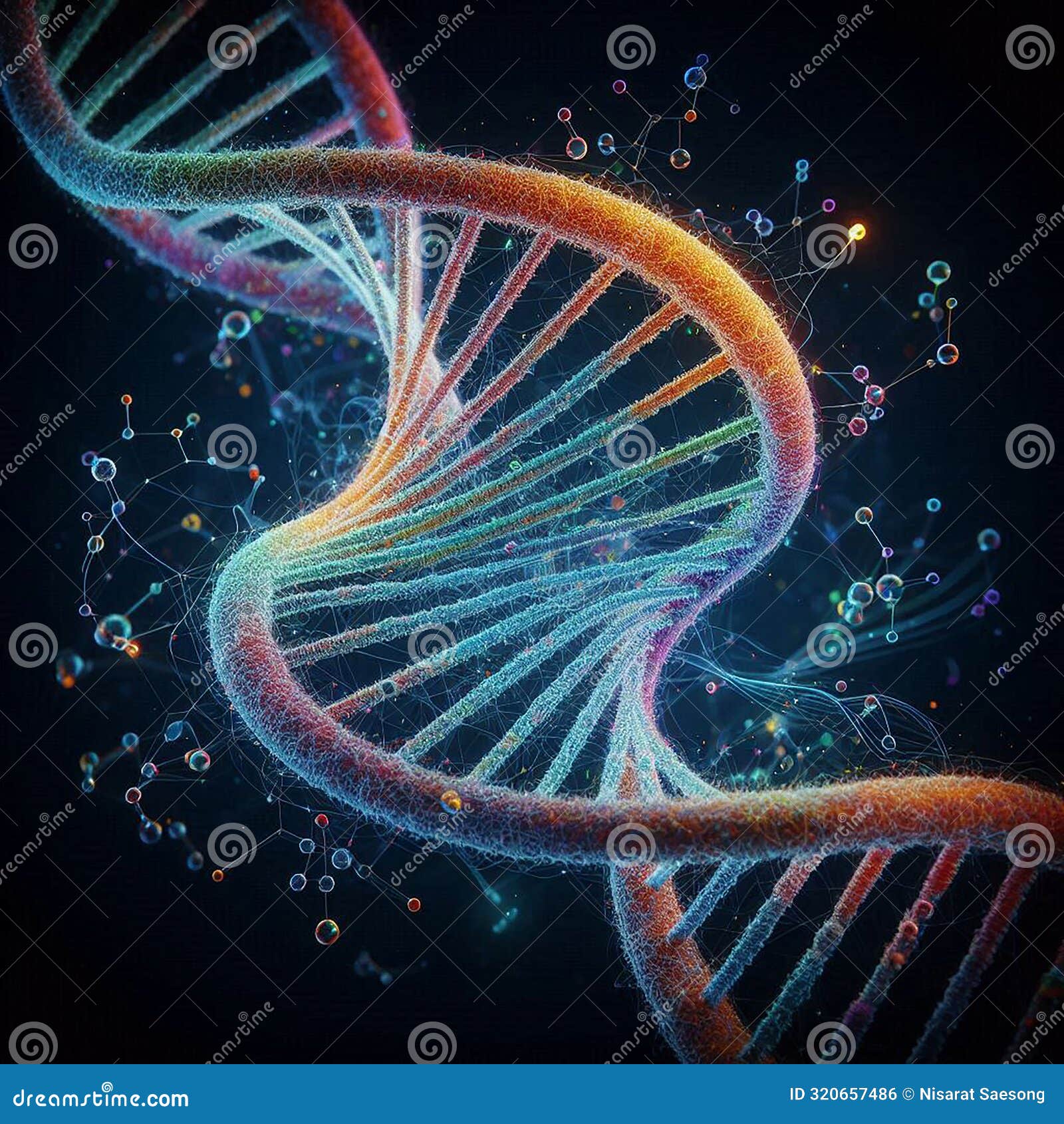 3D Illustration of DNA Cell Stock Illustration - Illustration of cell ...