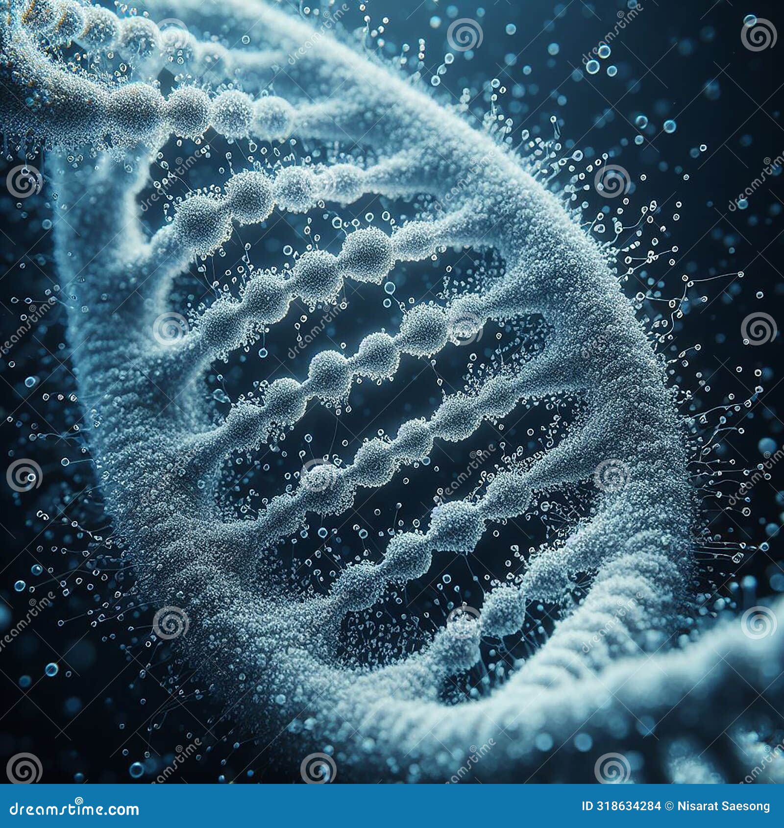 3D Illustration of DNA Cell Stock Illustration - Illustration of lilac ...