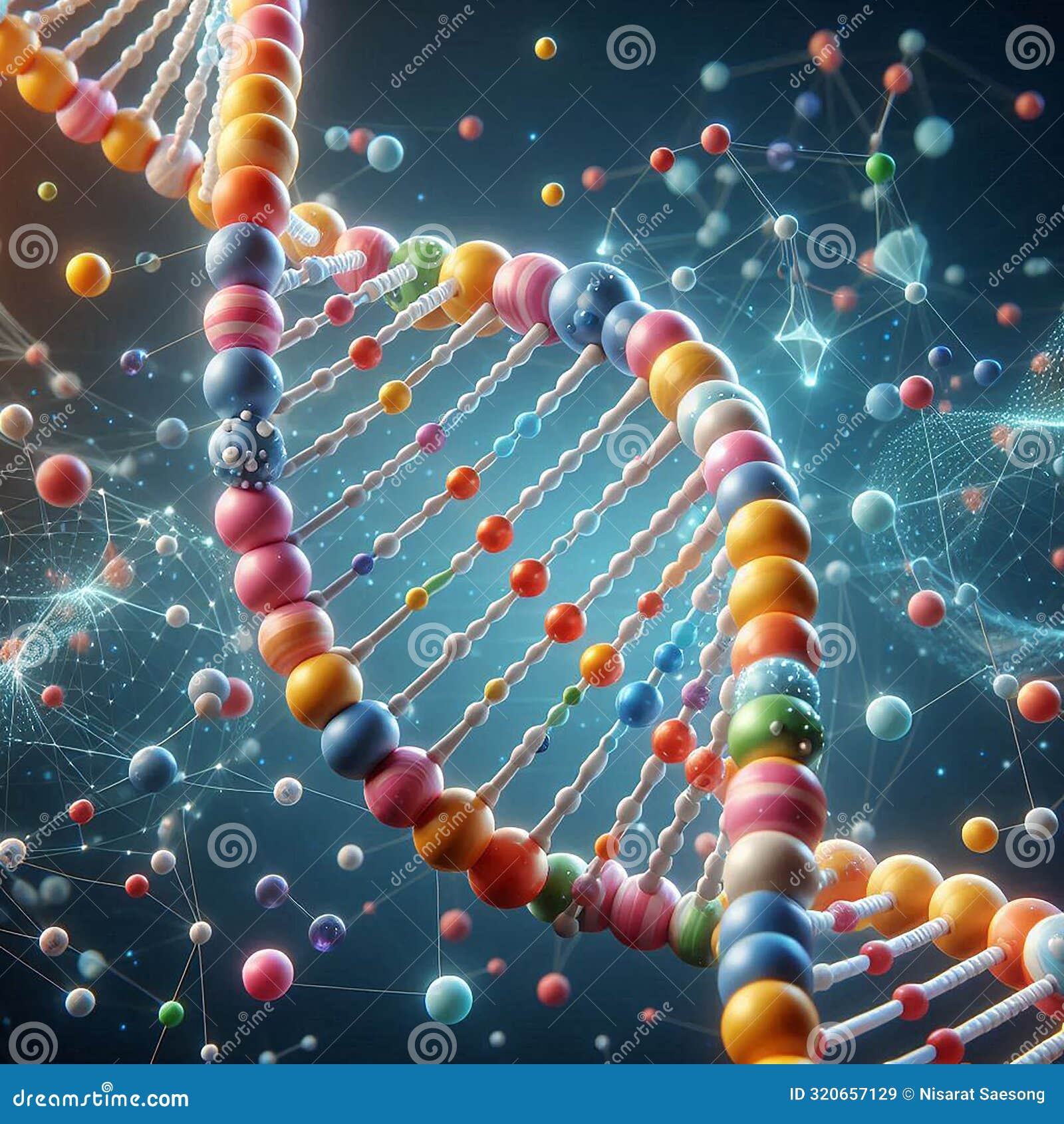 3D Illustration of DNA Cell Stock Illustration - Illustration of ...