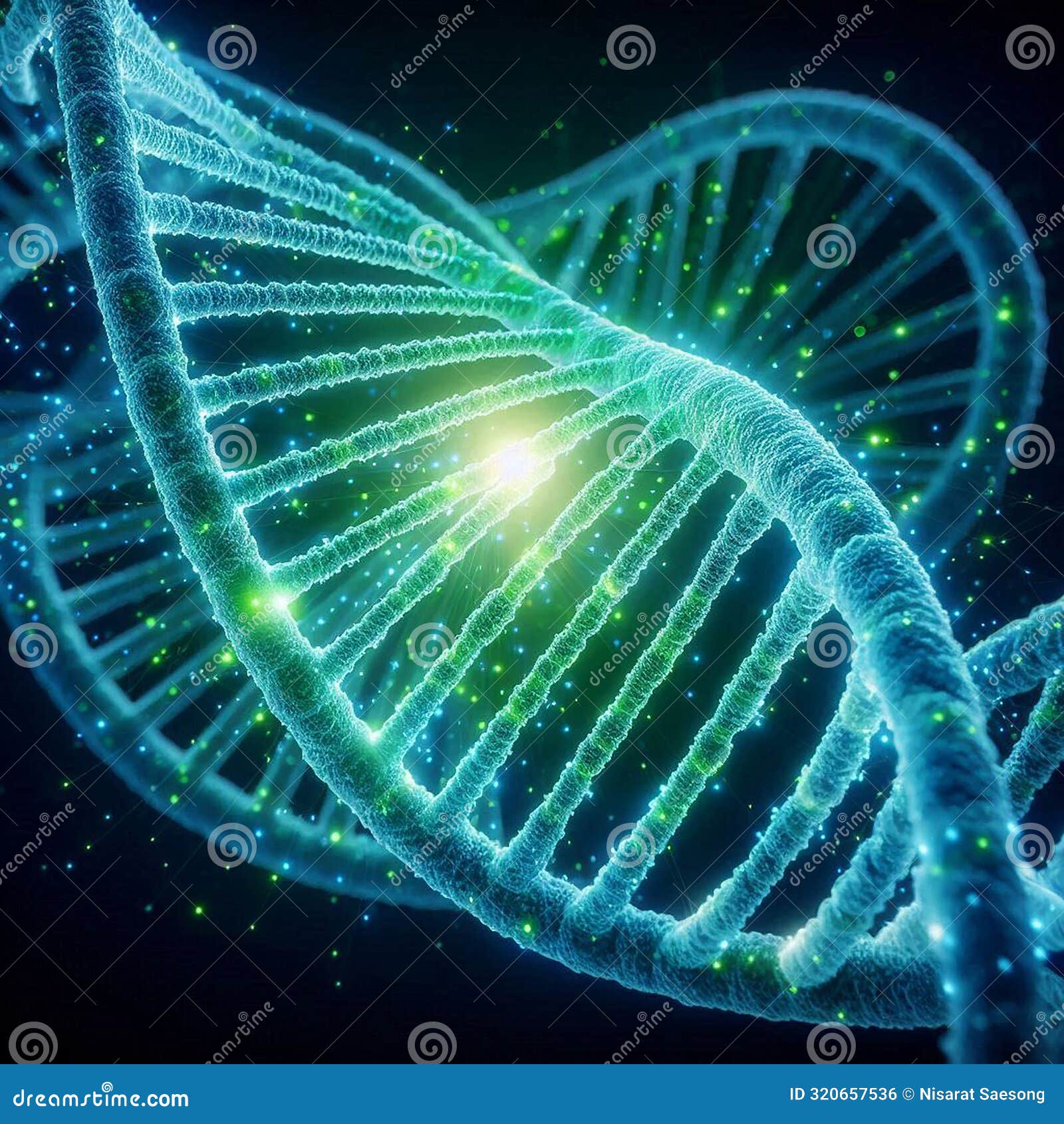 3D Illustration of DNA Cell Stock Illustration - Illustration of ...