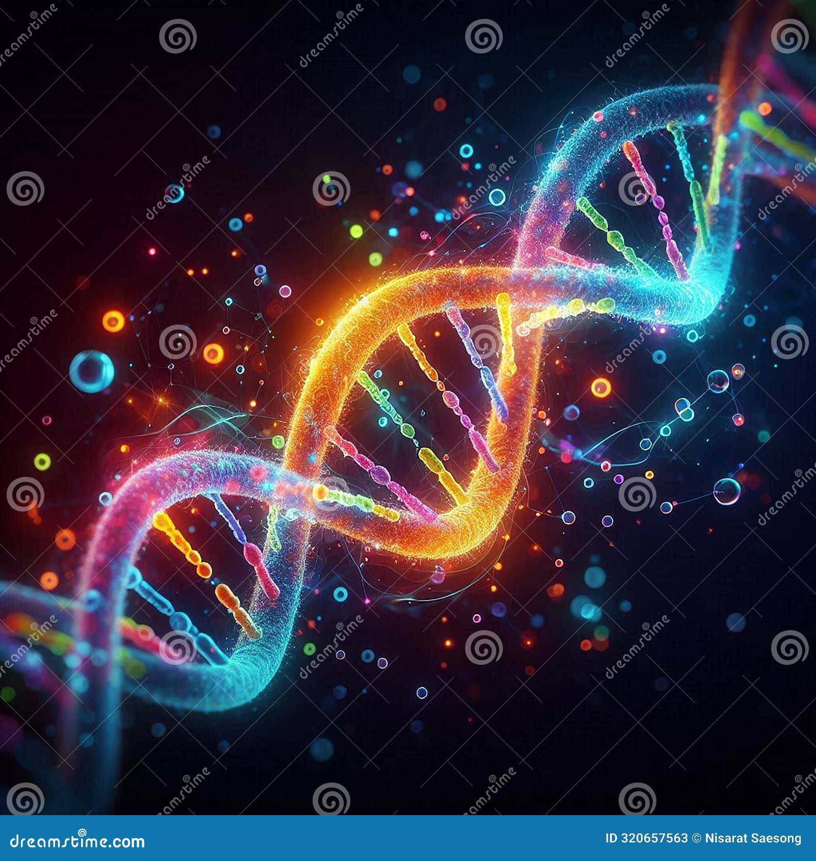 3D Illustration of DNA Cell Stock Illustration - Illustration of ...