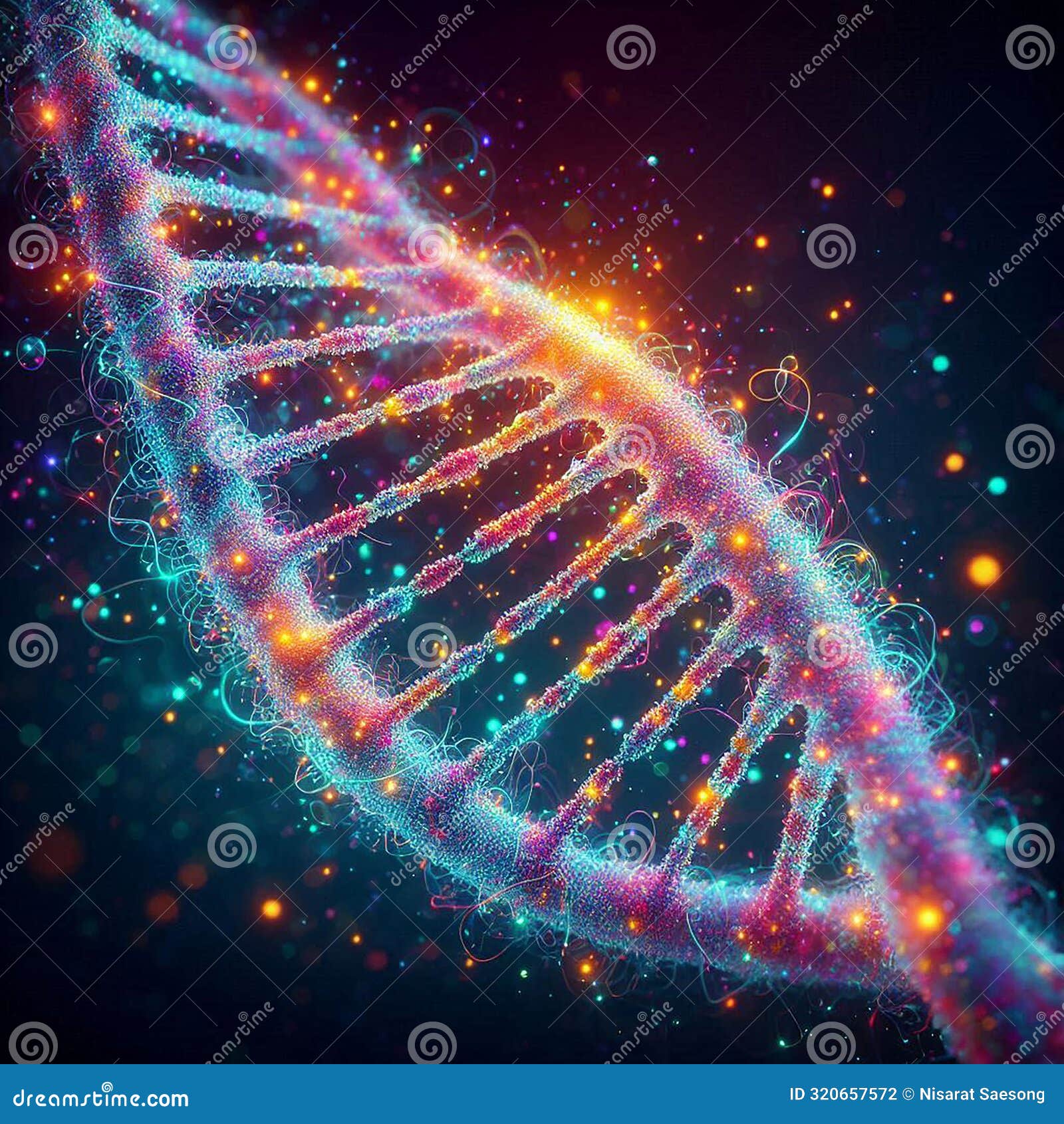 3D Illustration of DNA Cell Stock Illustration - Illustration of ...
