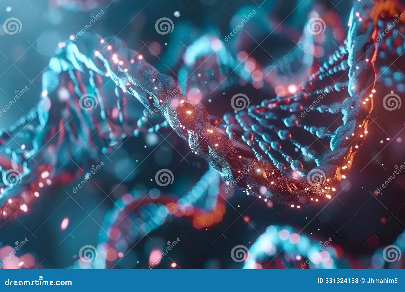 DNA Double Helix Structure 3D Illustration Stock Illustration ...