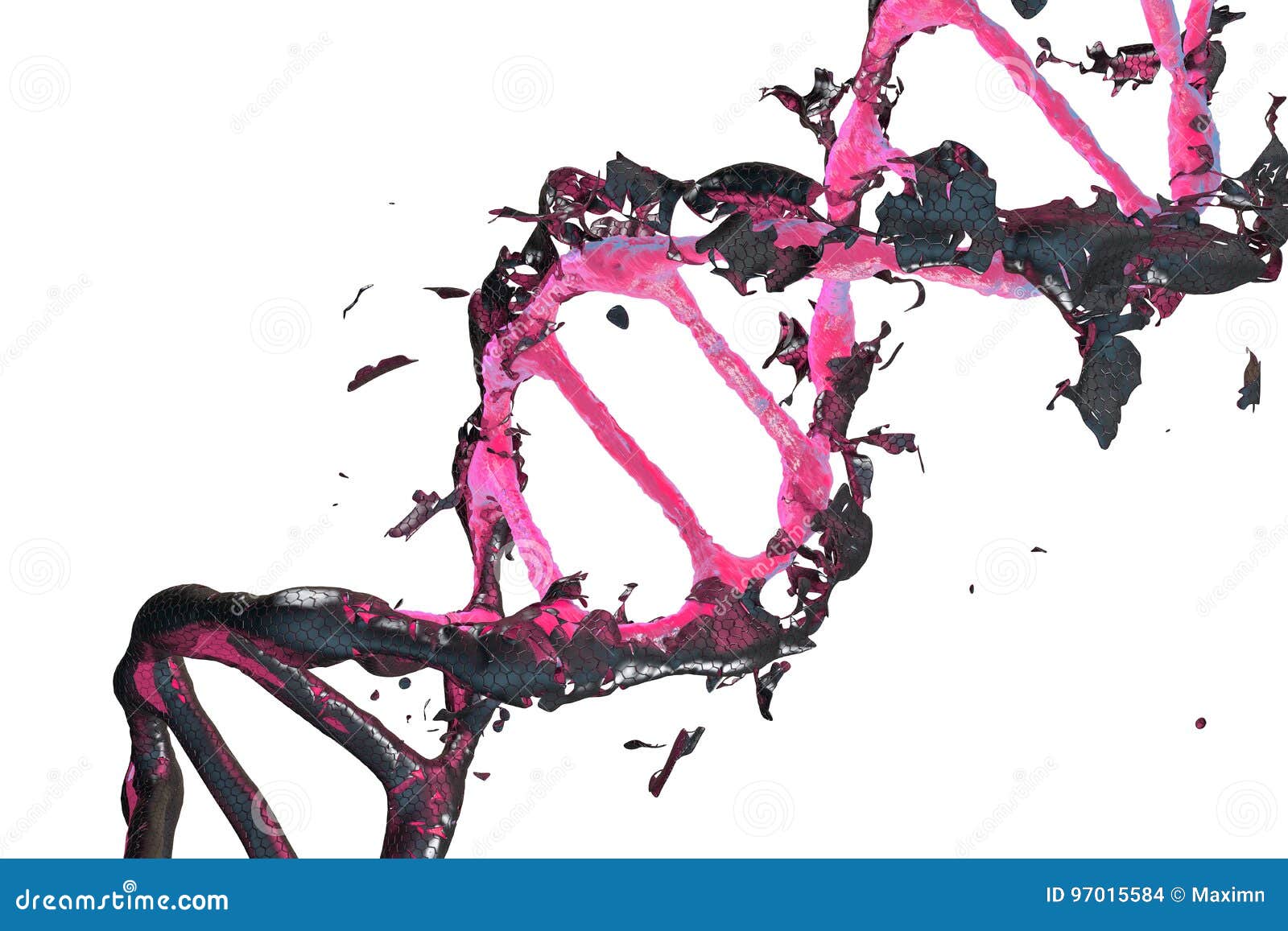 Genetic Mutation, Conceptual 3D Illustration. Double Stranded DNA ...