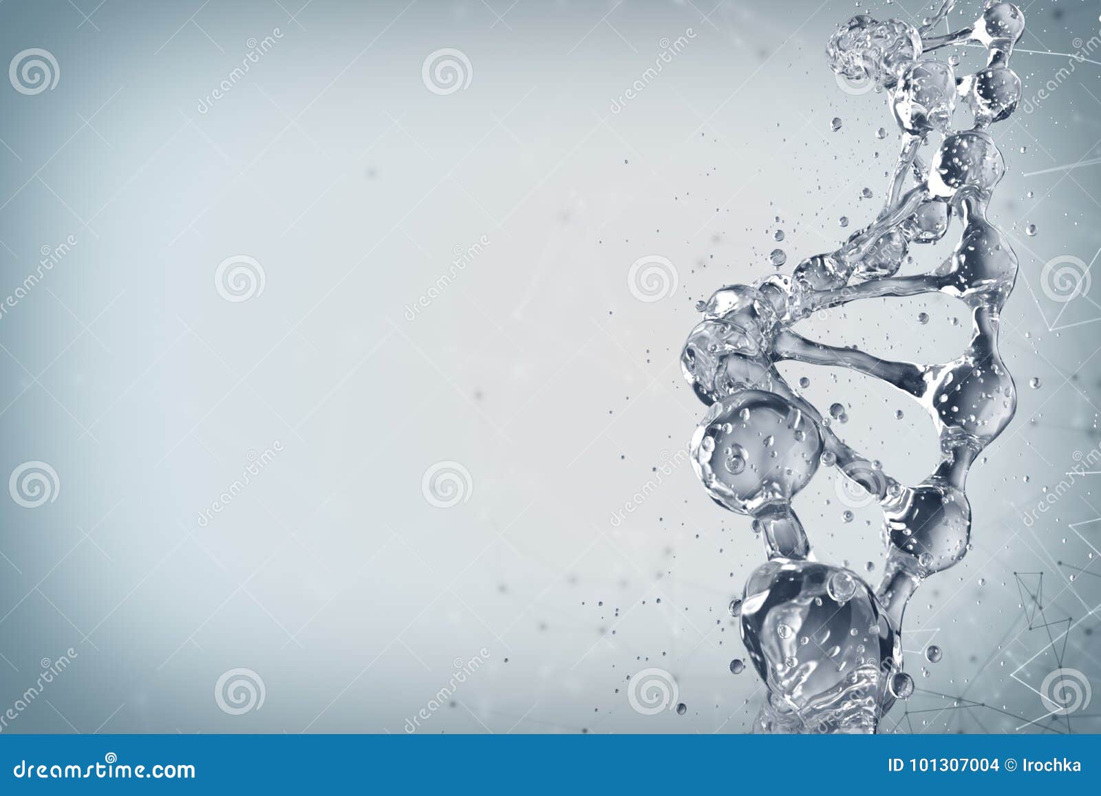 3d Illustration of DNA Molecule Model from Water. Stock Illustration ...