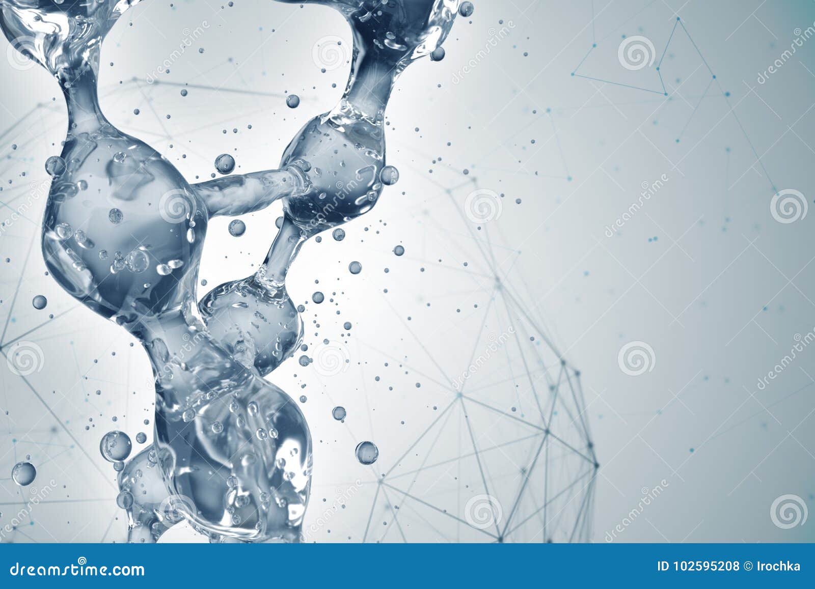 3d Illustration of DNA Molecule Model from Water. Stock Illustration ...