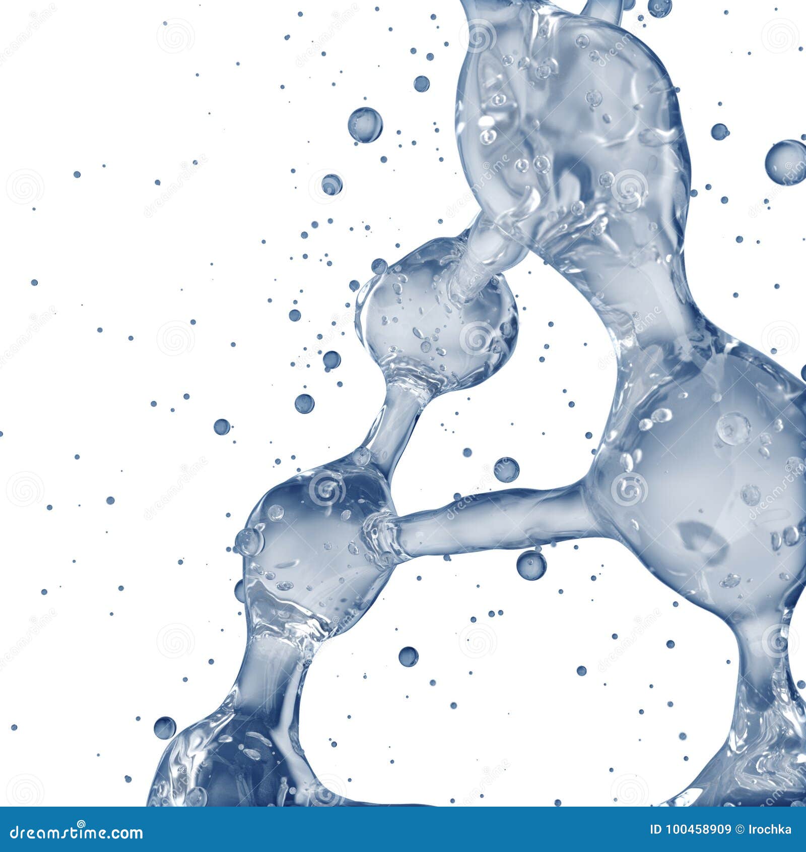 3d Illustration of DNA Molecule Model from Water. Stock Illustration ...