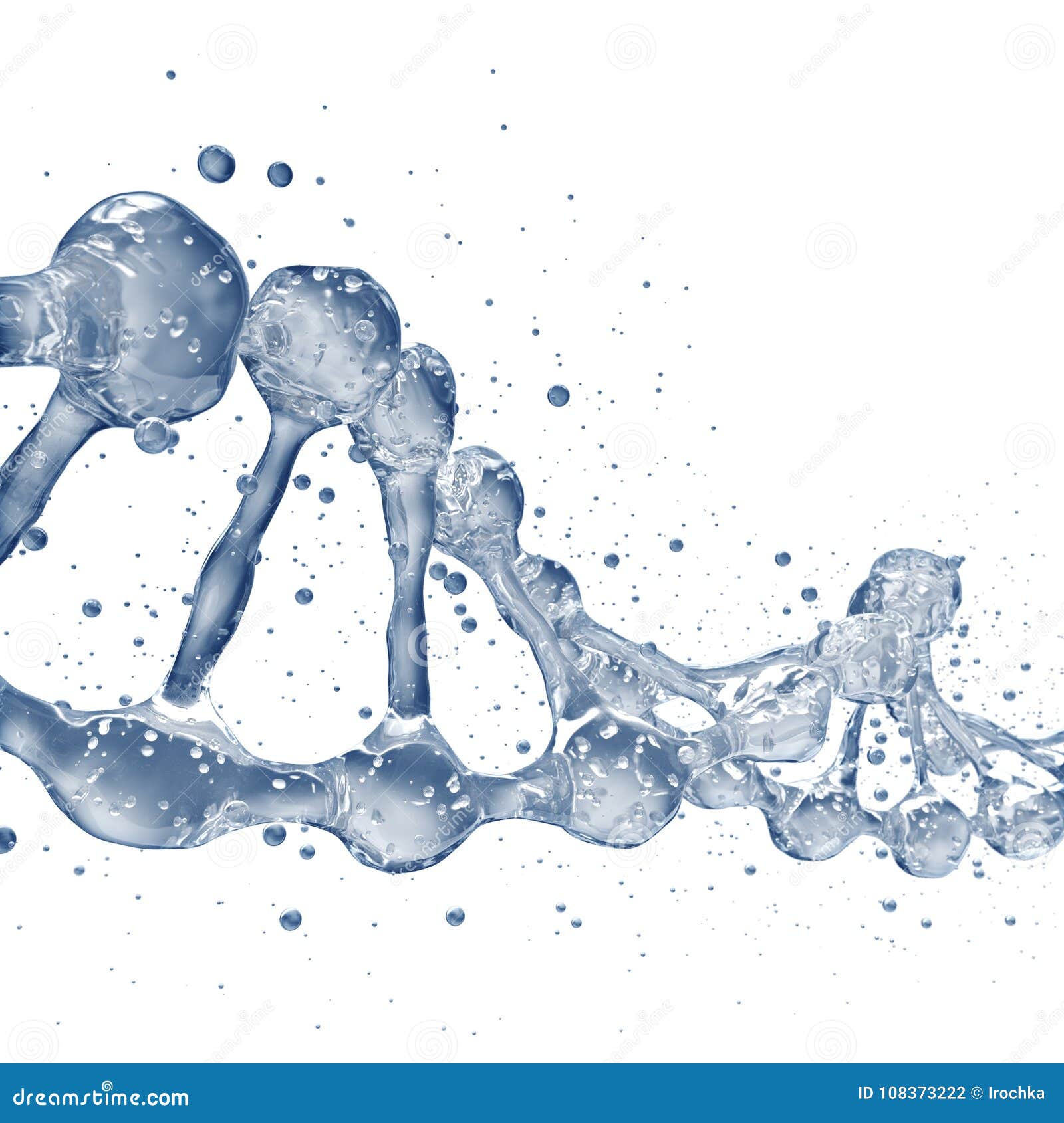 3d Illustration of DNA Molecule Model from Water. Stock Illustration ...