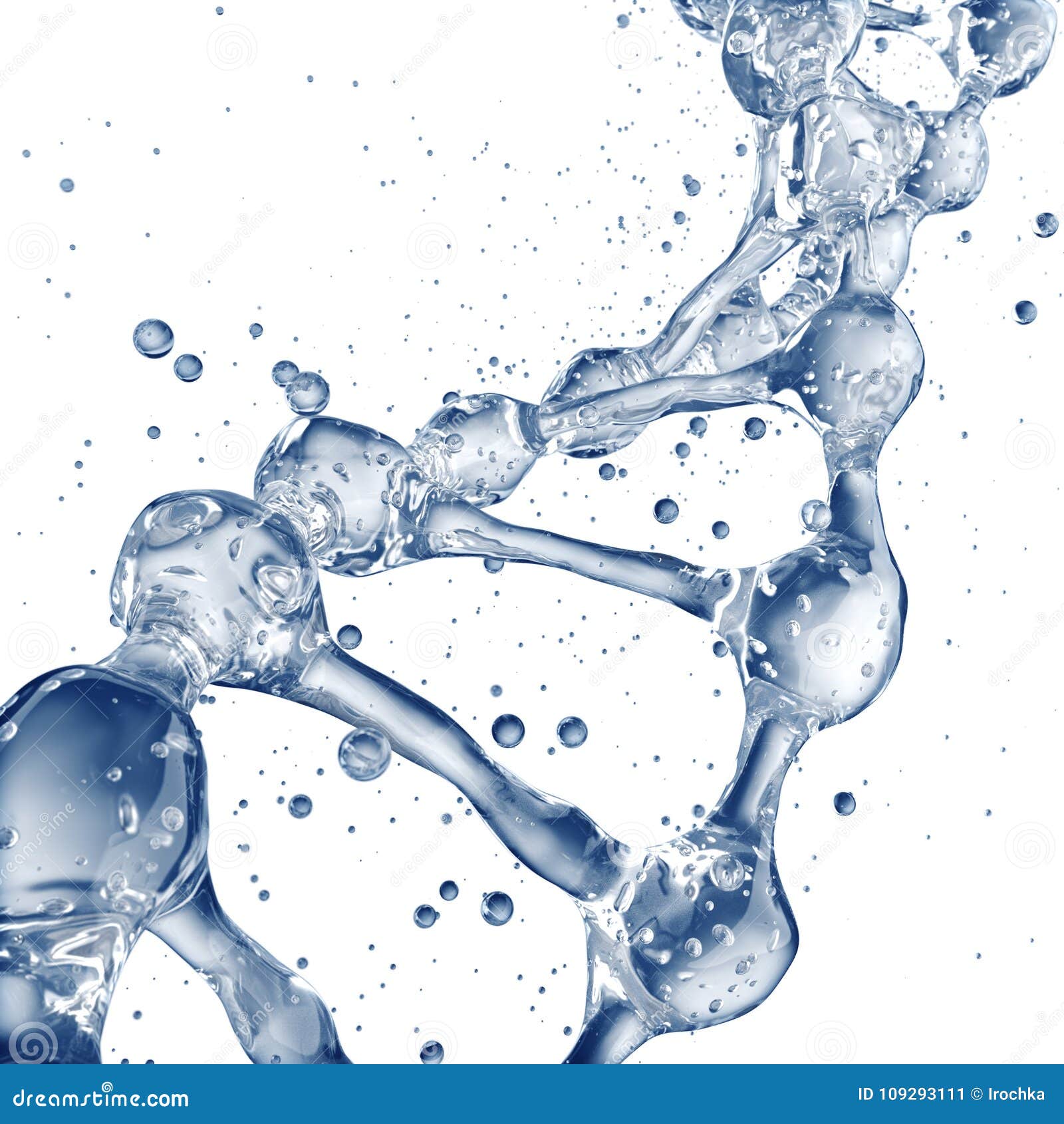 3d Illustration of DNA Molecule Model from Water. Stock Illustration ...