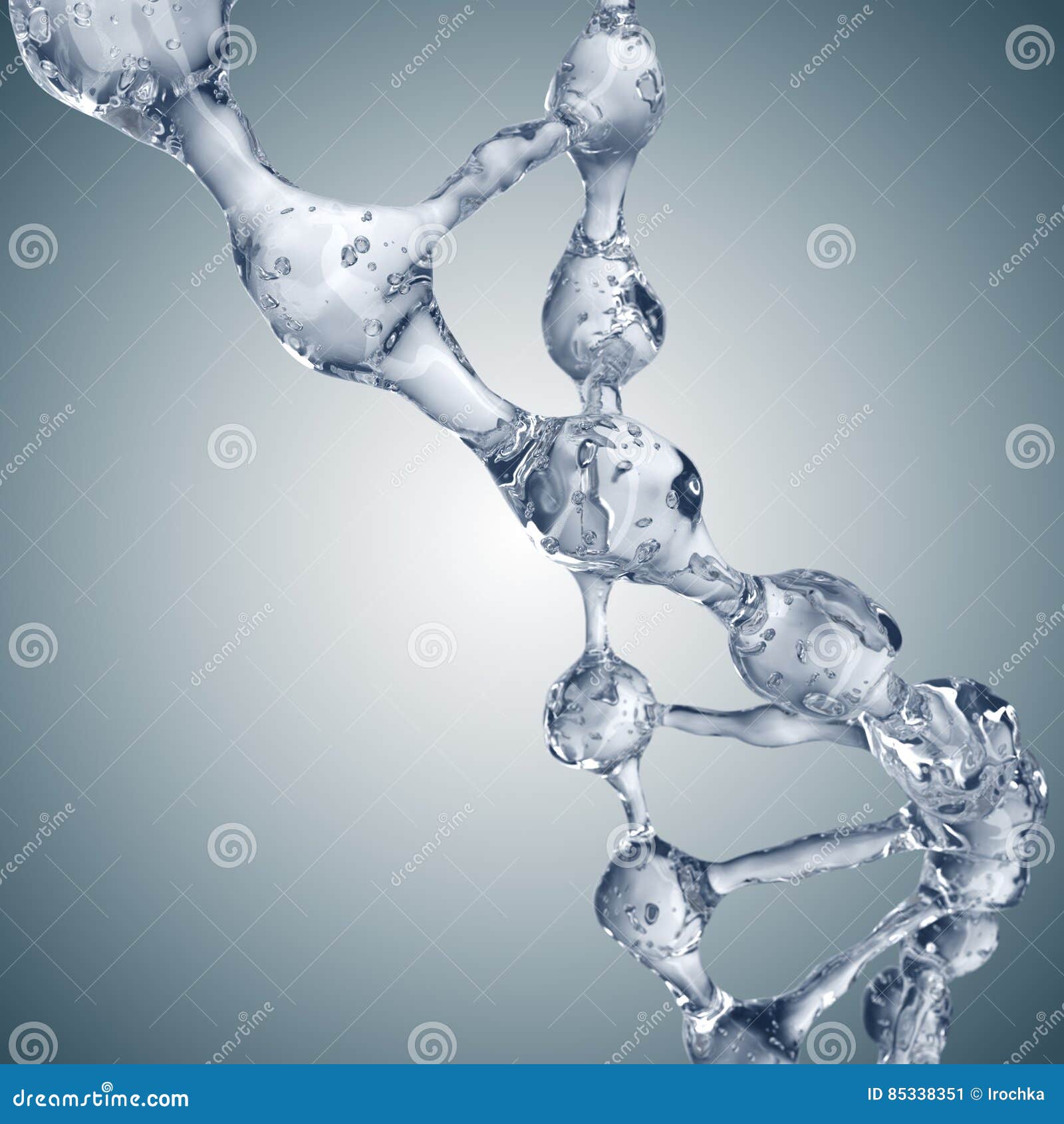 3d Illustration of DNA Molecule Model from Water. Stock Image - Image ...