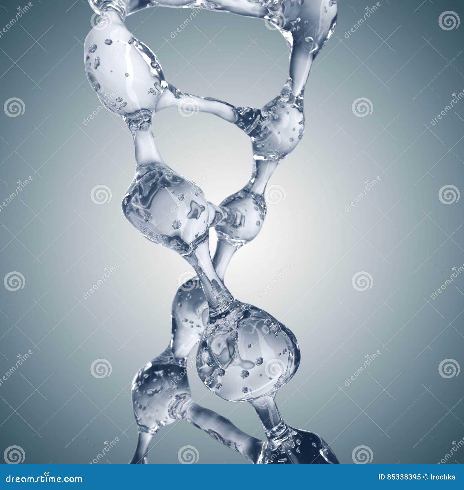 3d Illustration of DNA Molecule Model from Water. Stock Image - Image ...
