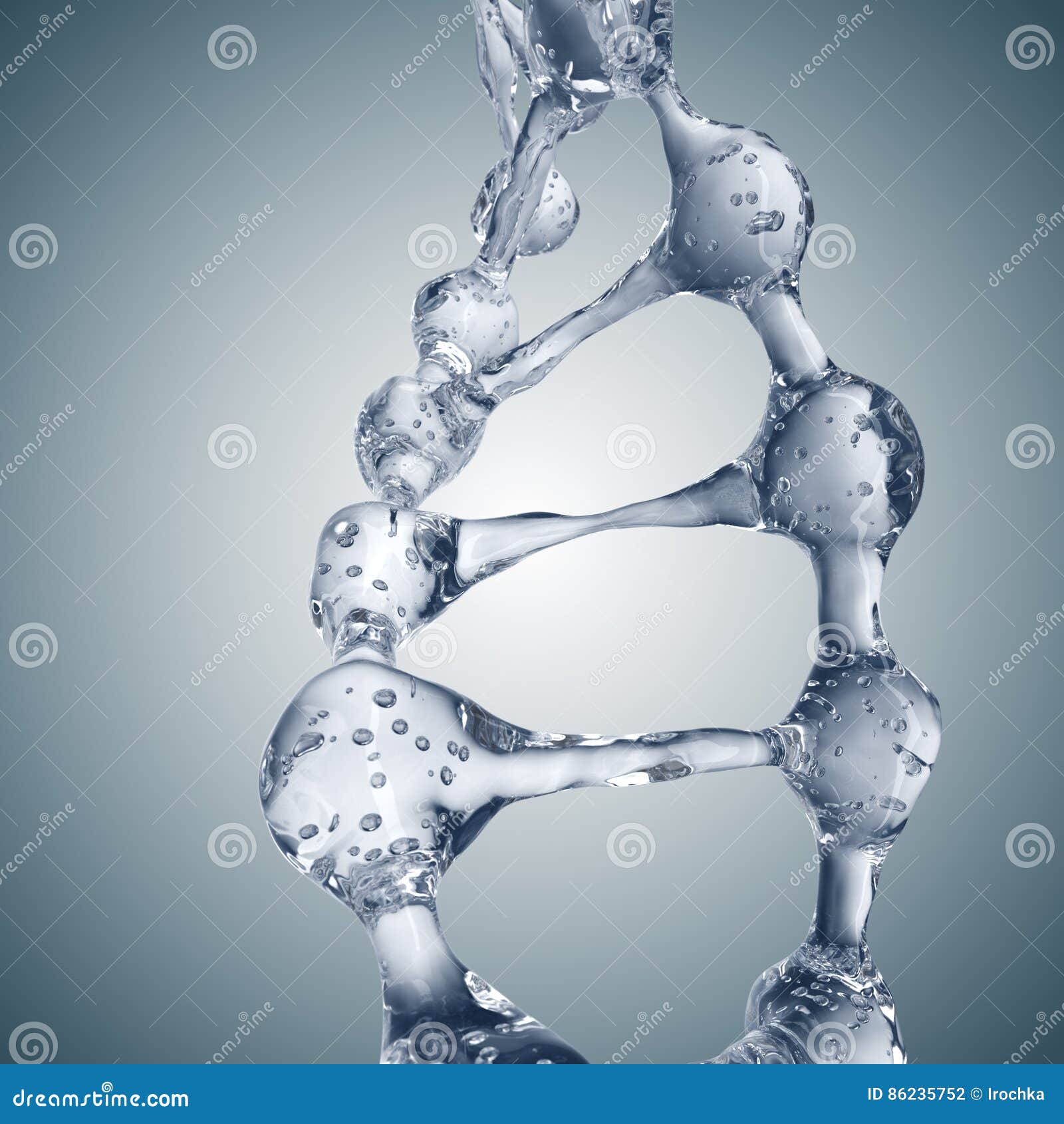 3d Illustration of DNA Molecule Model from Water. Stock Photo - Image ...