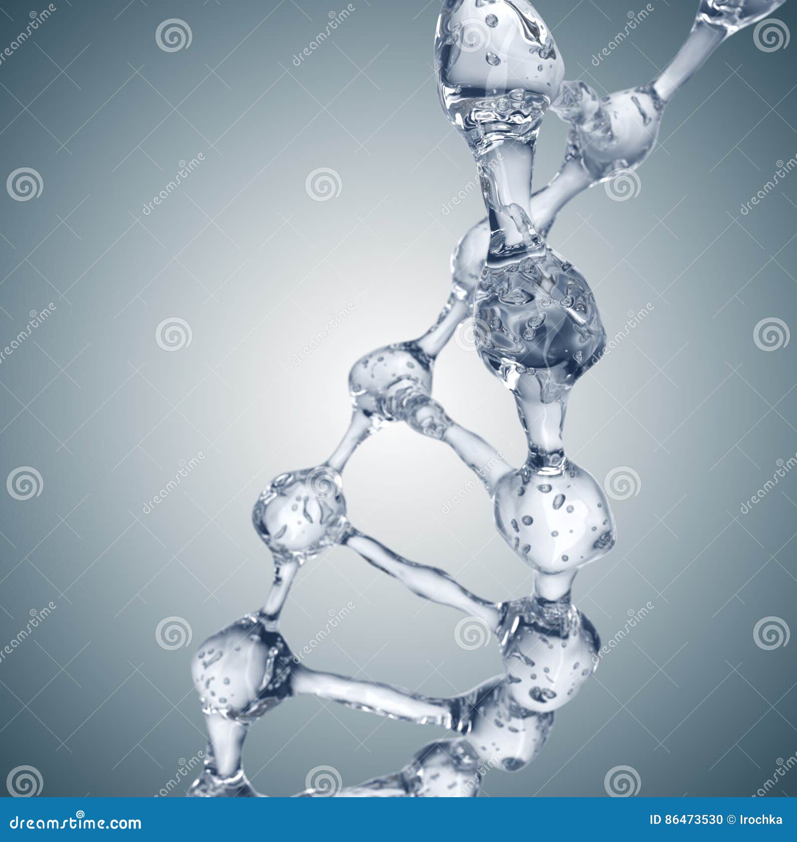 3d Illustration of DNA Molecule Model from Water. Stock Photo - Image ...