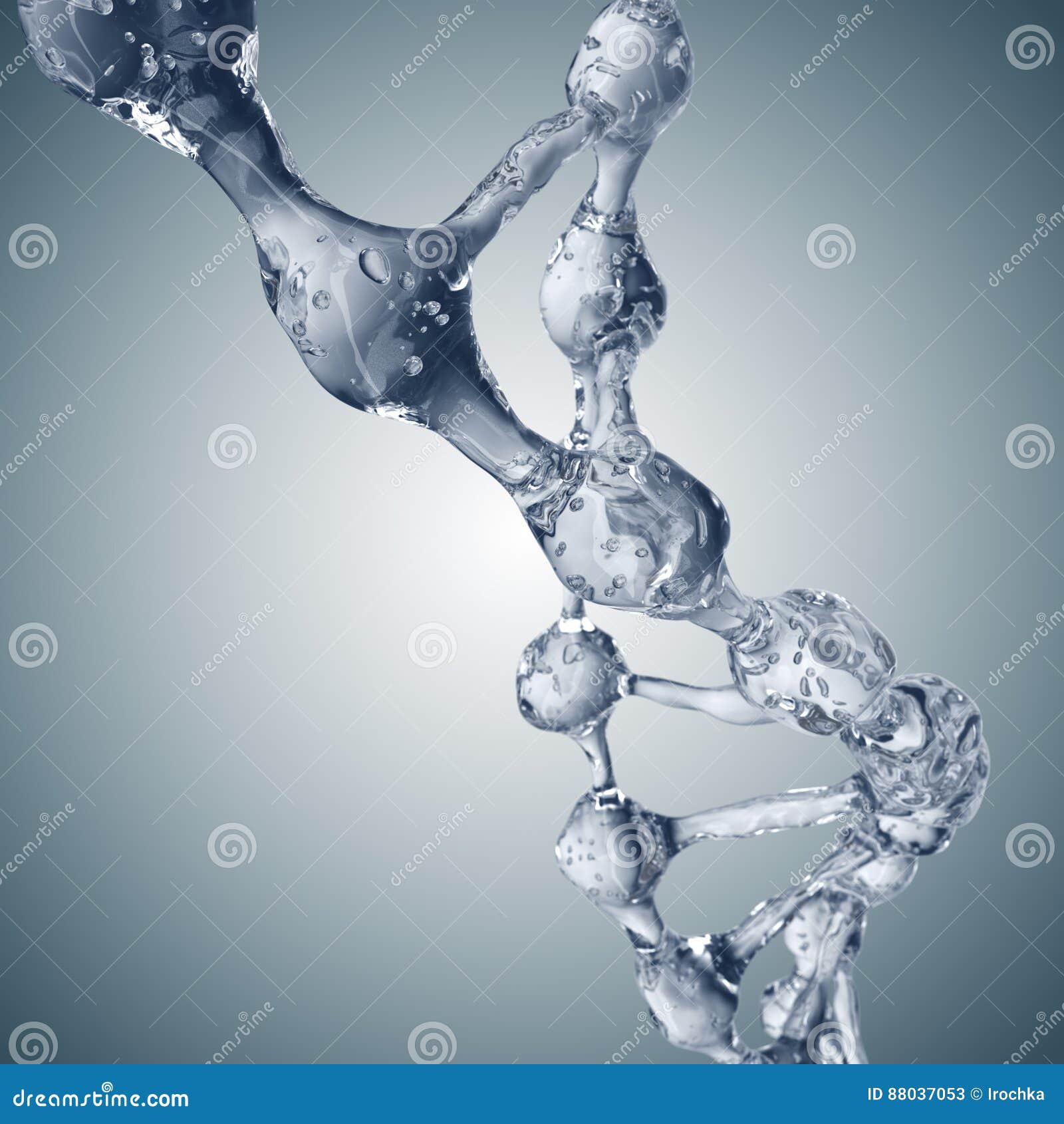 3d Illustration of DNA Molecule Model from Water. Stock Image - Image ...