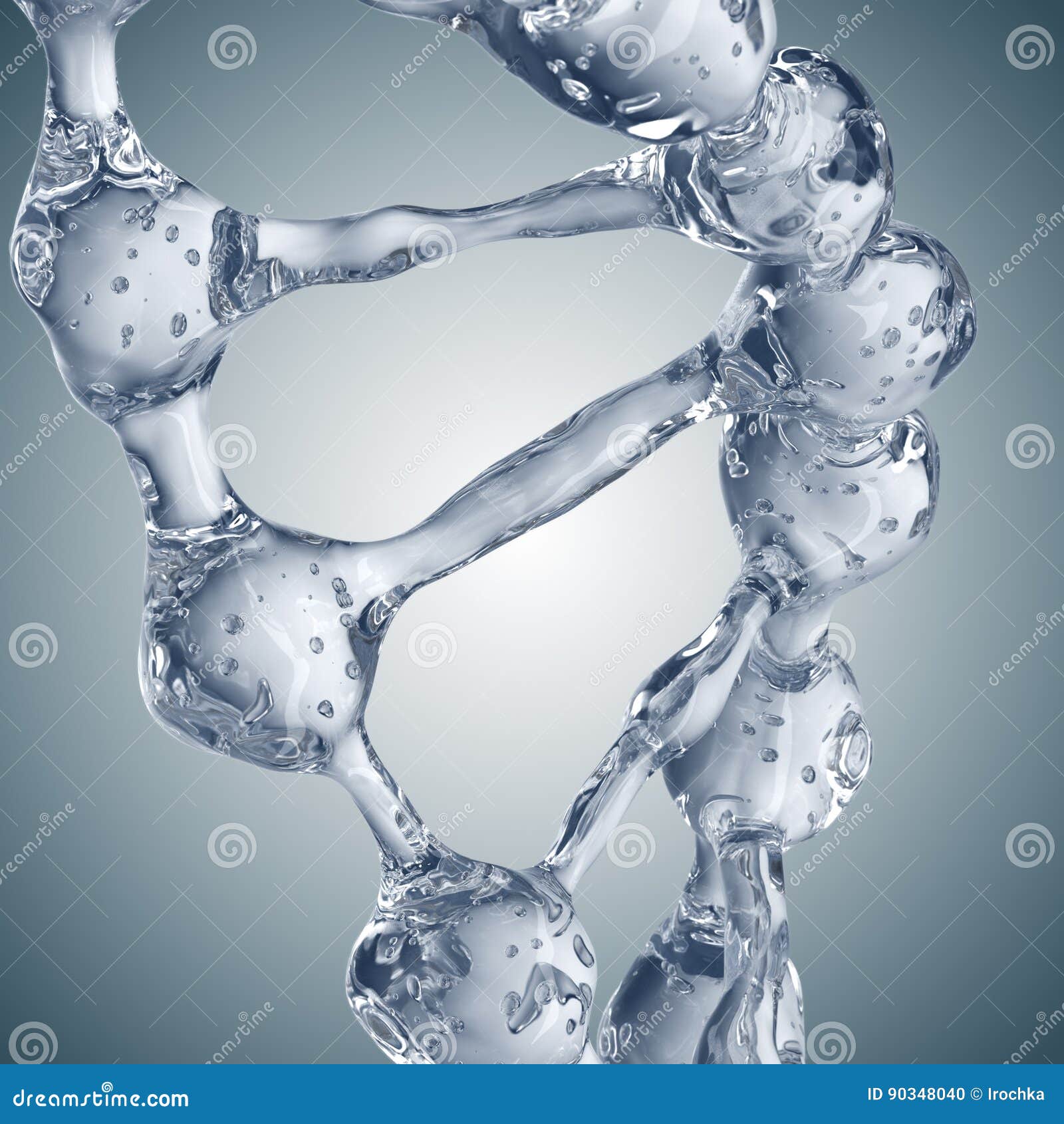 3d Illustration of DNA Molecule Model from Water. Stock Illustration ...